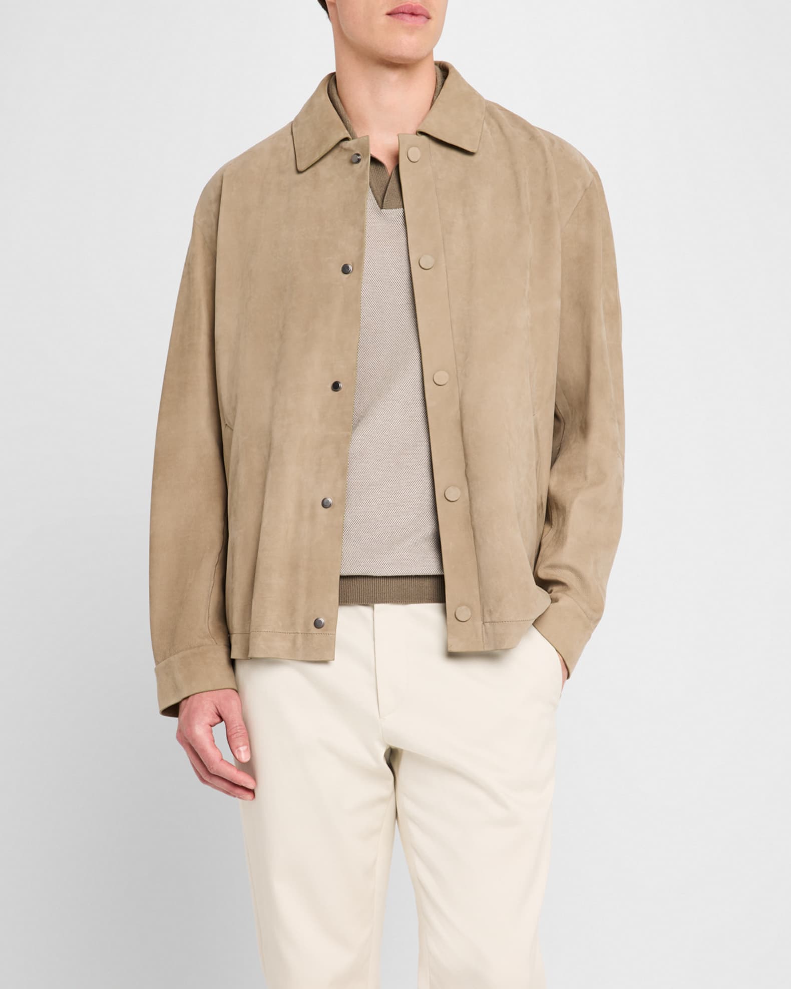 BOSS Camel Men's Mochi Suede Jacket | Neiman Marcus