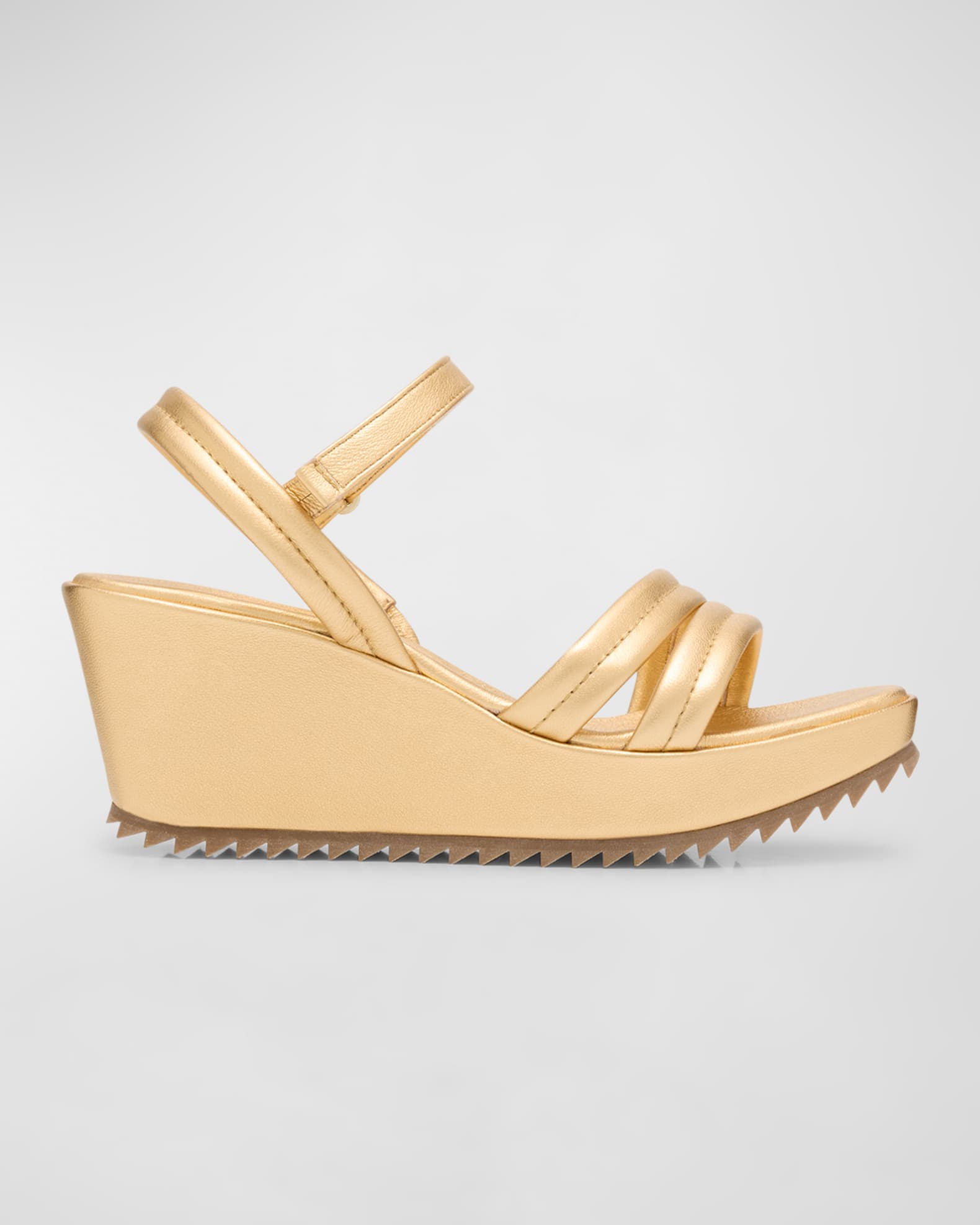 Pedro Garcia Fancy Metallic Wedge Platform Sandals | Neiman Marcus