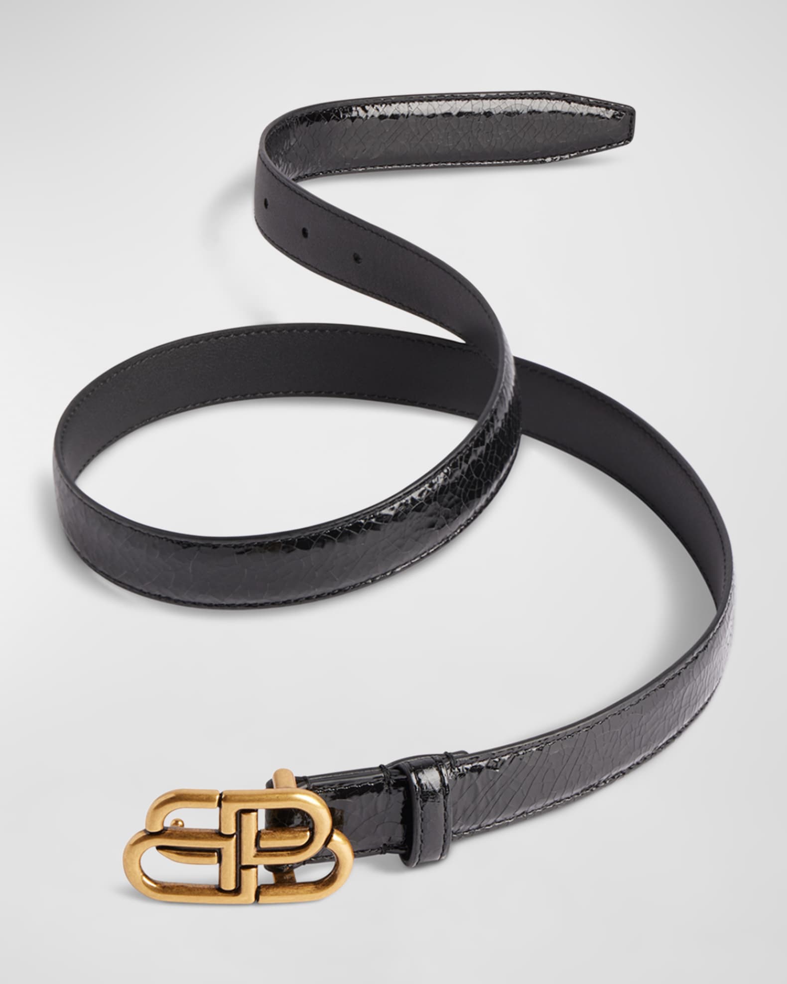 Balenciaga BB Leather Thin Belt | Neiman Marcus