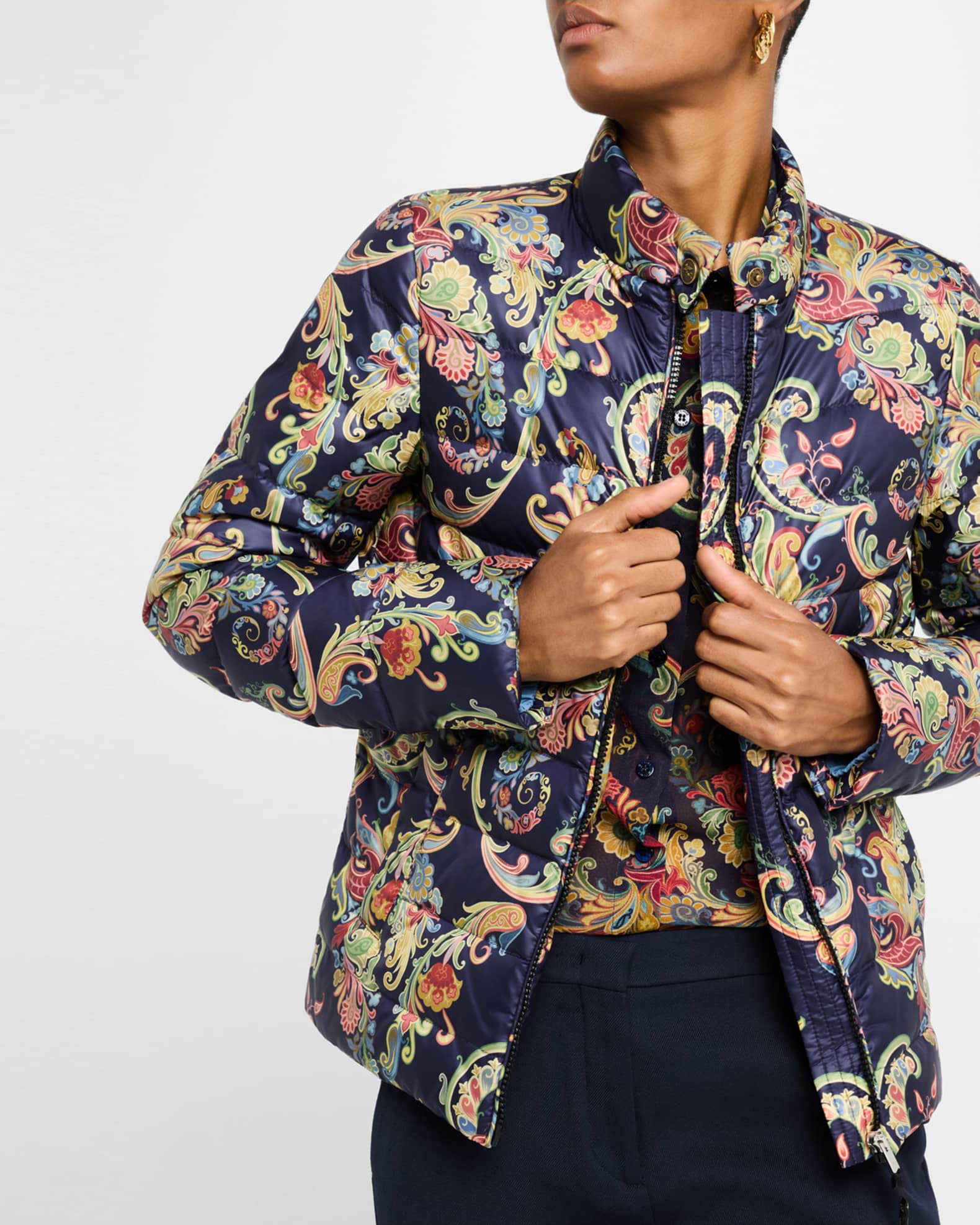 Etro Enchanted Floral Puffer Jacket | Neiman Marcus