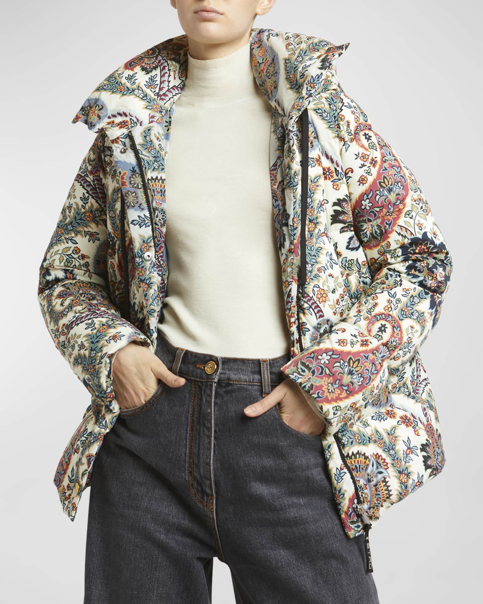 Etro Enchanted Floral Puffer Jacket | Neiman Marcus