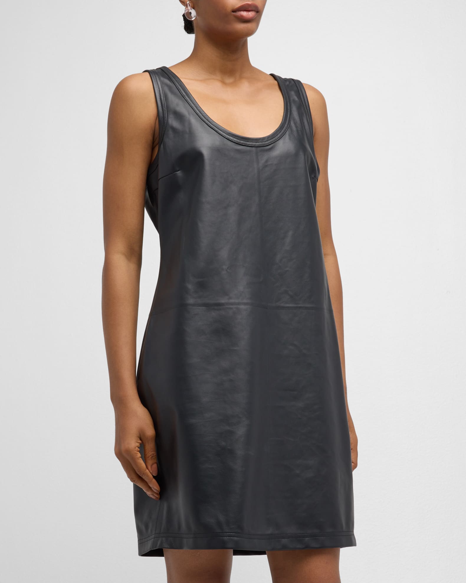 Bottega Veneta Nappa Leather Mini Tank Dress | Neiman Marcus