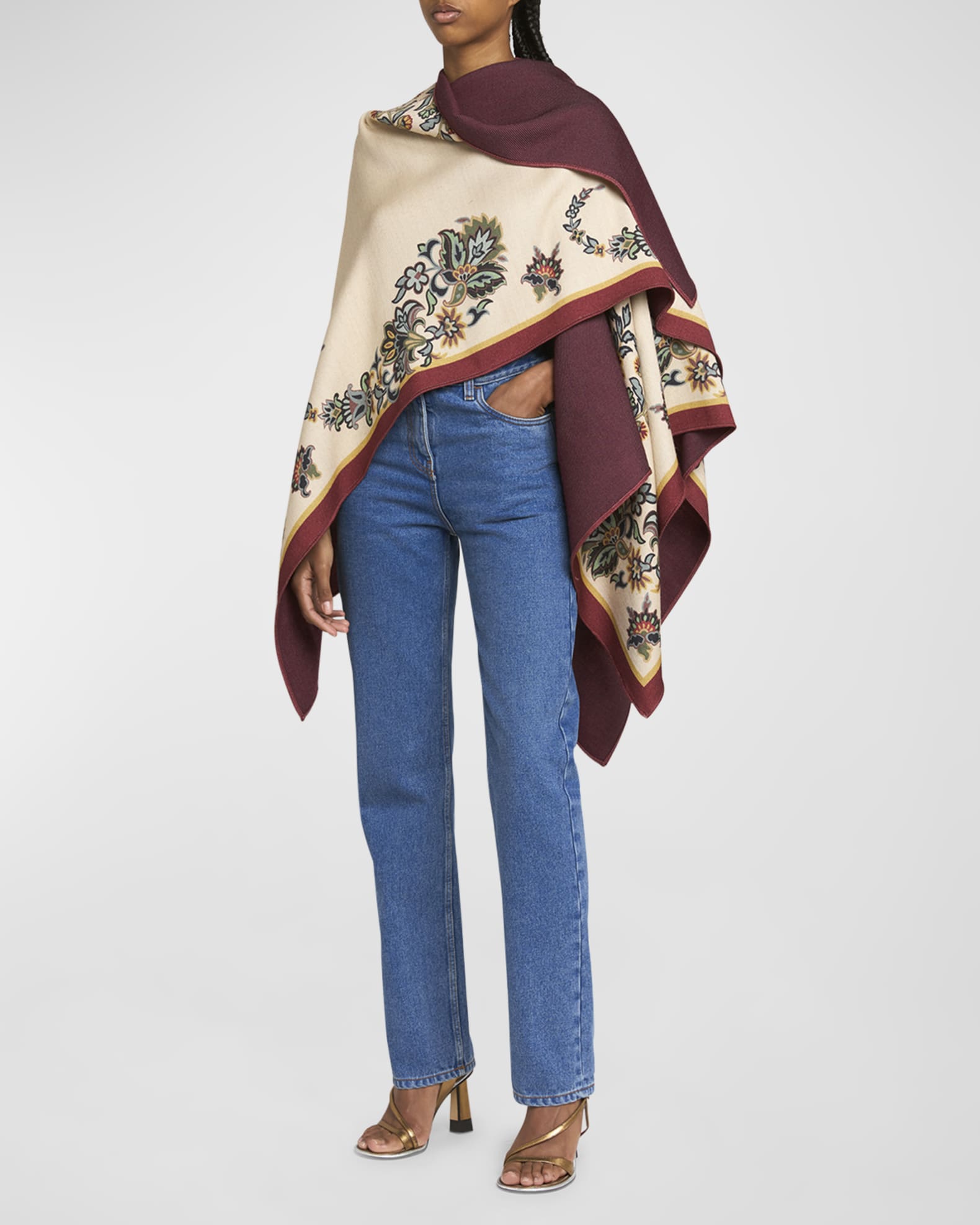 Etro White Blossom Cape | Neiman Marcus