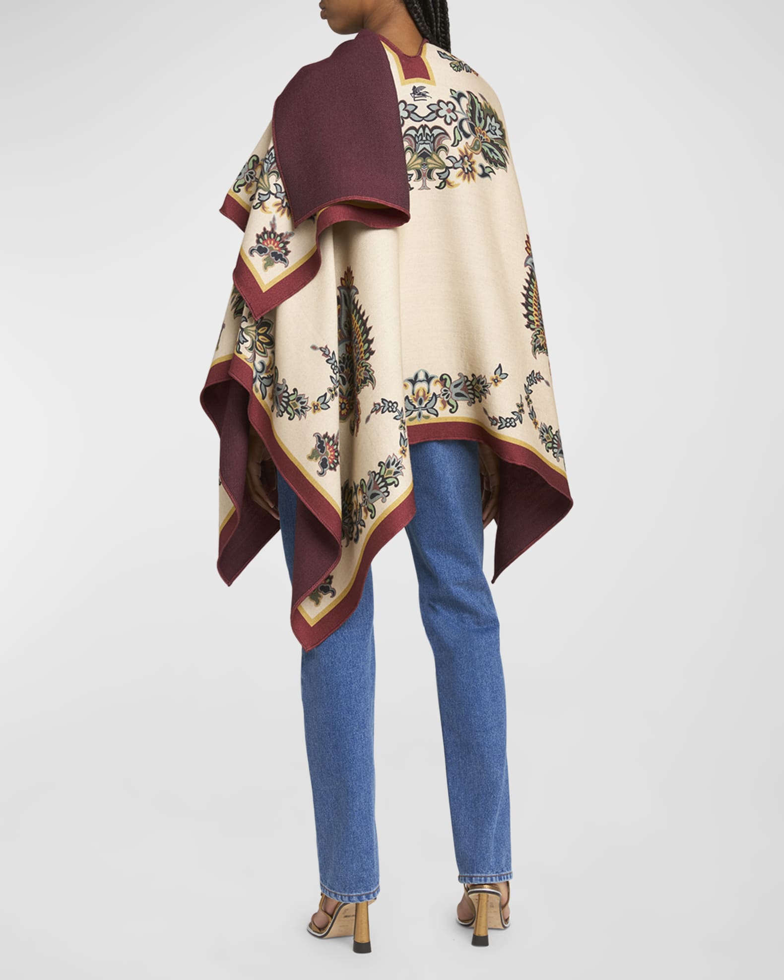 Etro White Blossom Cape | Neiman Marcus