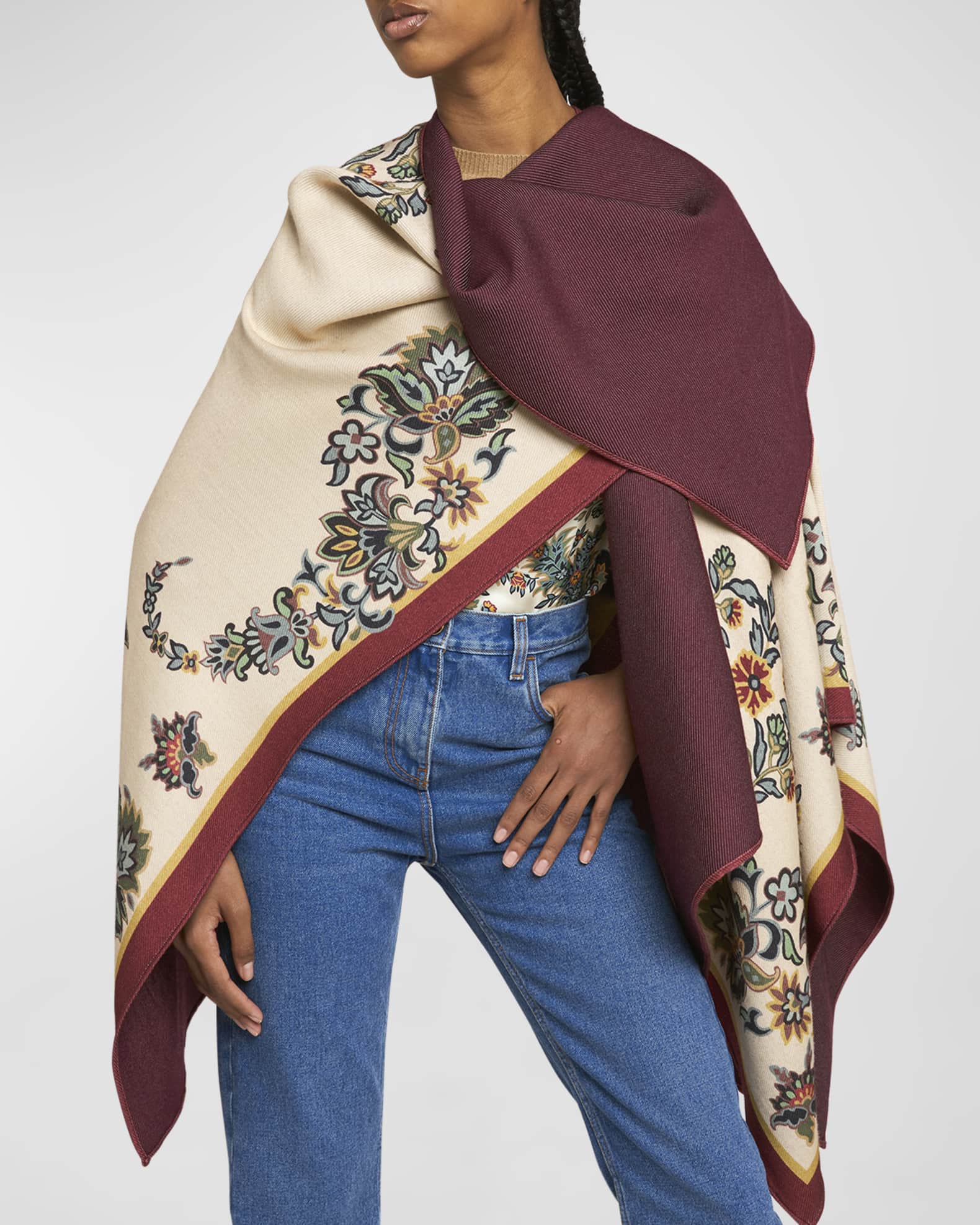 Etro White Blossom Cape | Neiman Marcus