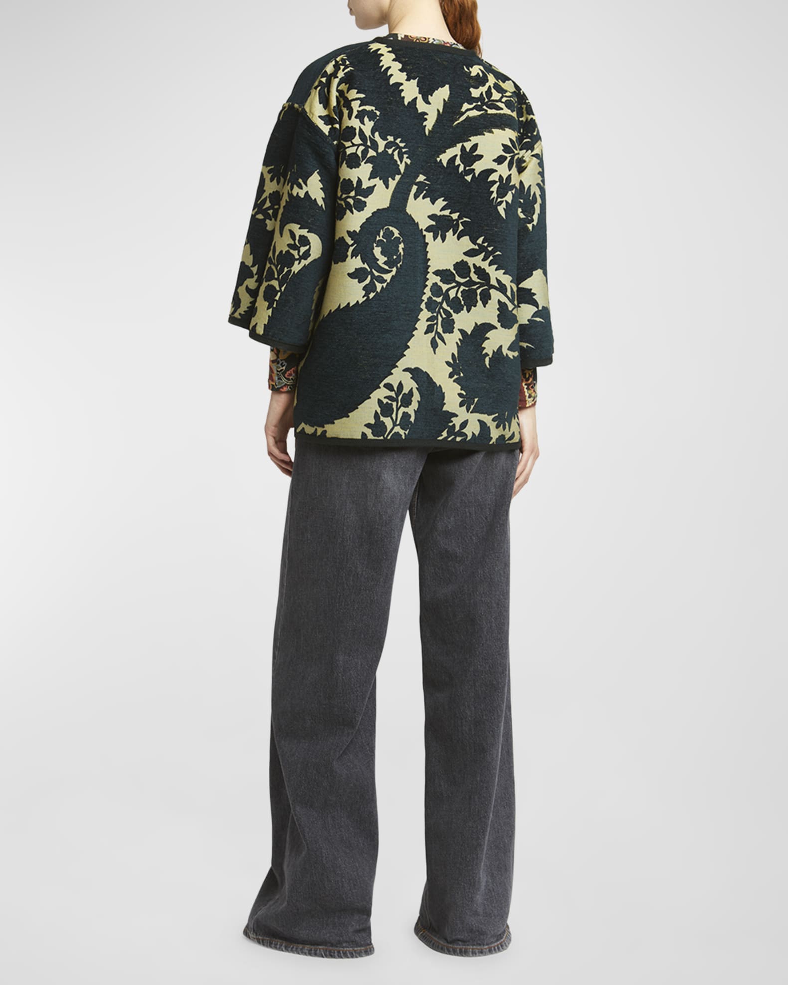 Etro Kesa Reversible Blossom Paisley Intarsia Cardigan | Neiman Marcus