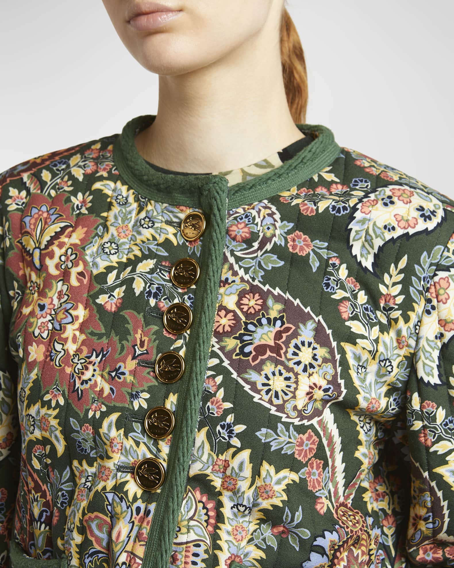Etro Blossom Paisley Quilted Jacket | Neiman Marcus