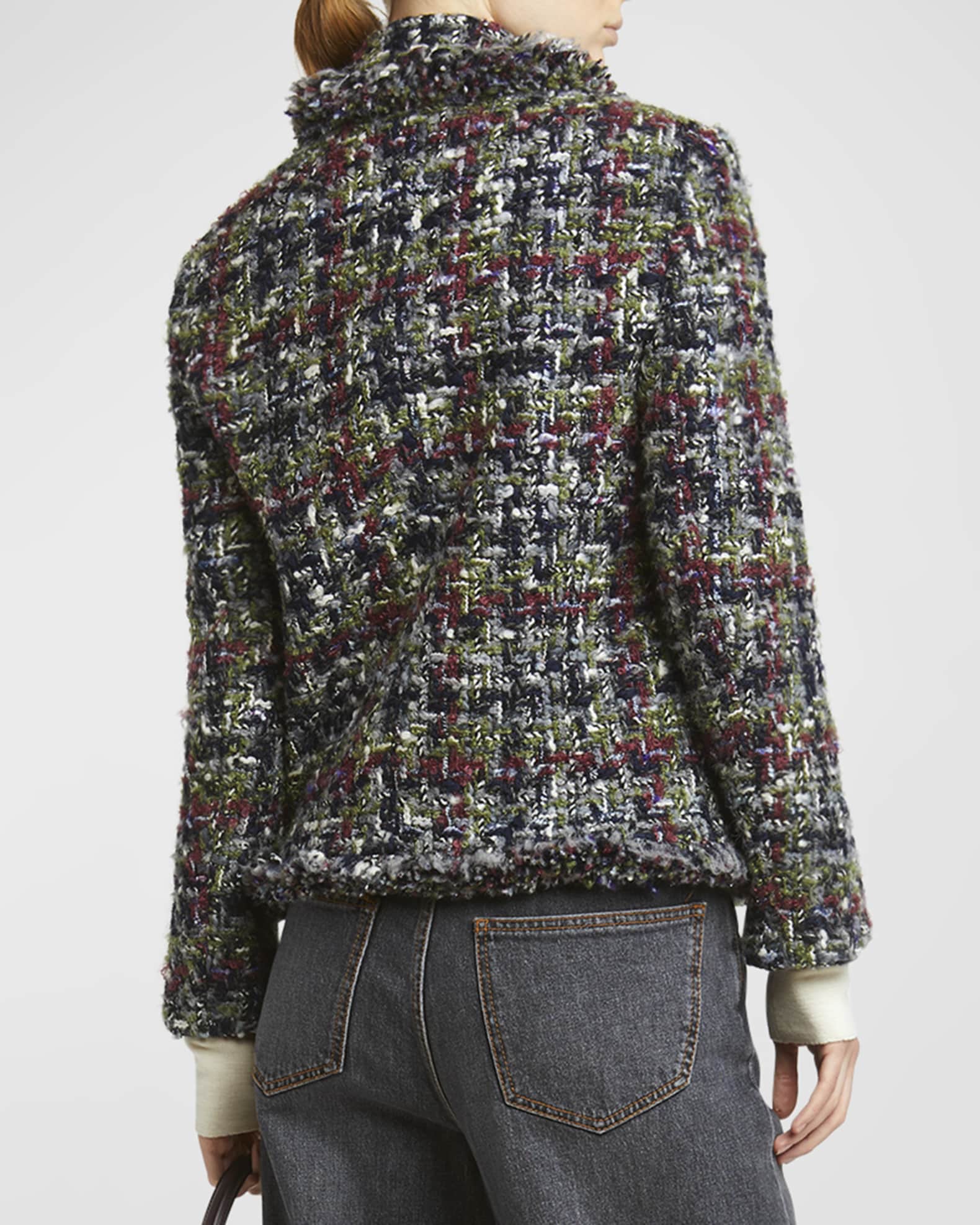 Etro Textured Fringe Metallic Tweed Coat | Neiman Marcus