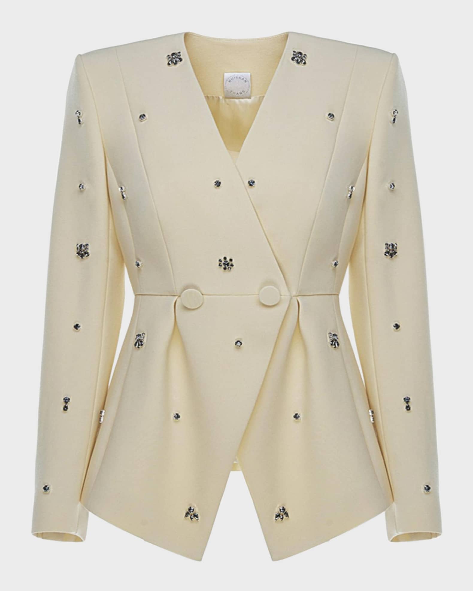 Huishan Zhang Milo Crystal Double-Breasted Jacket | Neiman Marcus
