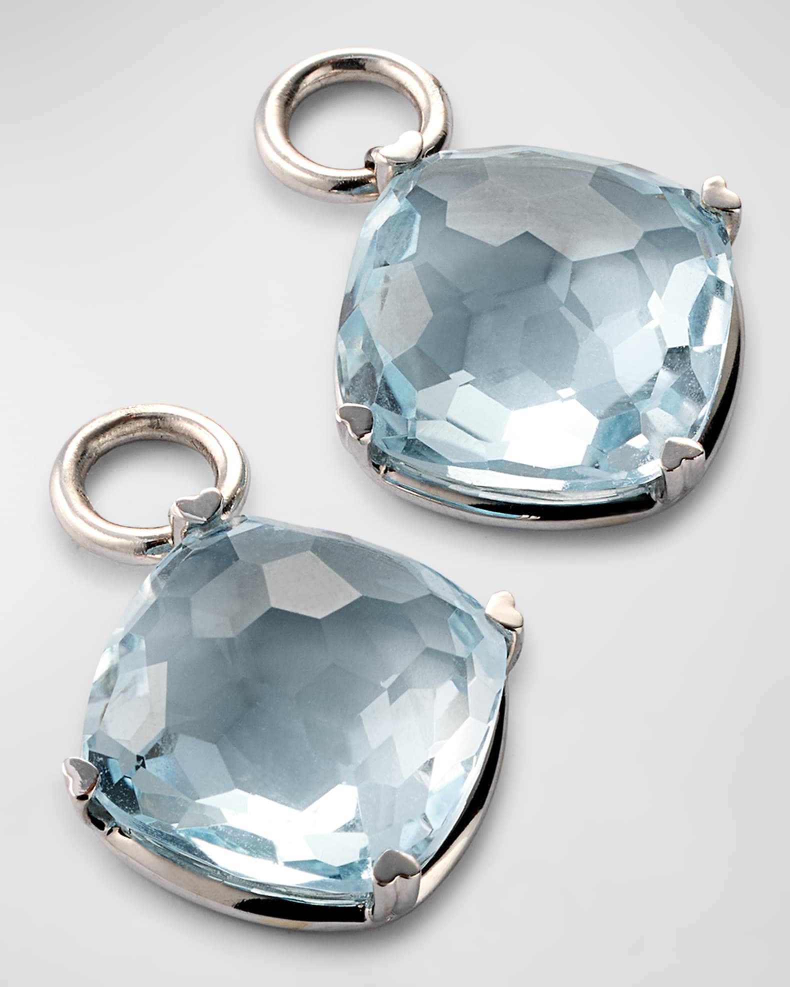 Lisa Nik Rocks 18K White Gold Blue Topaz Earring Charms | Neiman Marcus