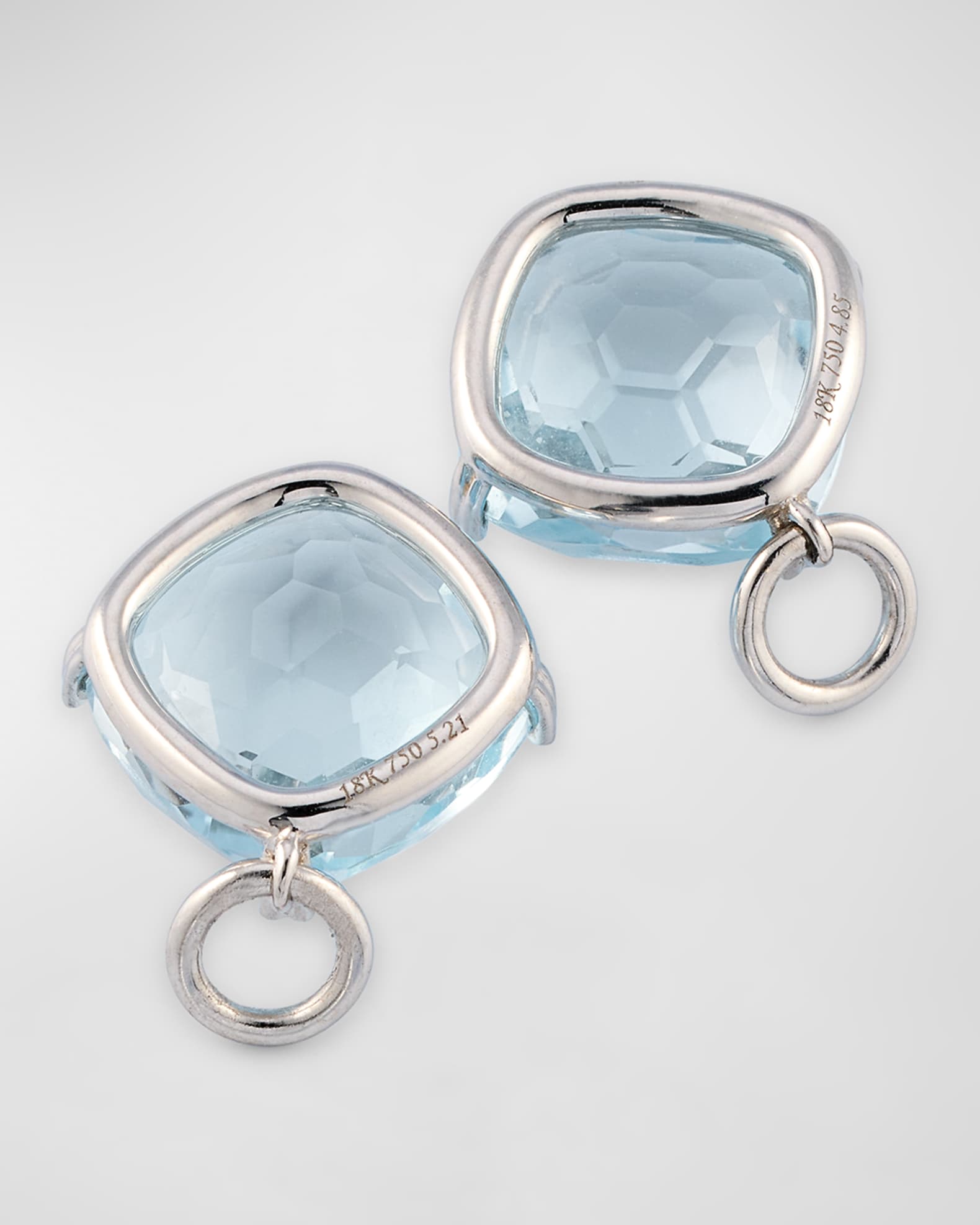 Lisa Nik Rocks 18K White Gold Blue Topaz Earring Charms | Neiman Marcus