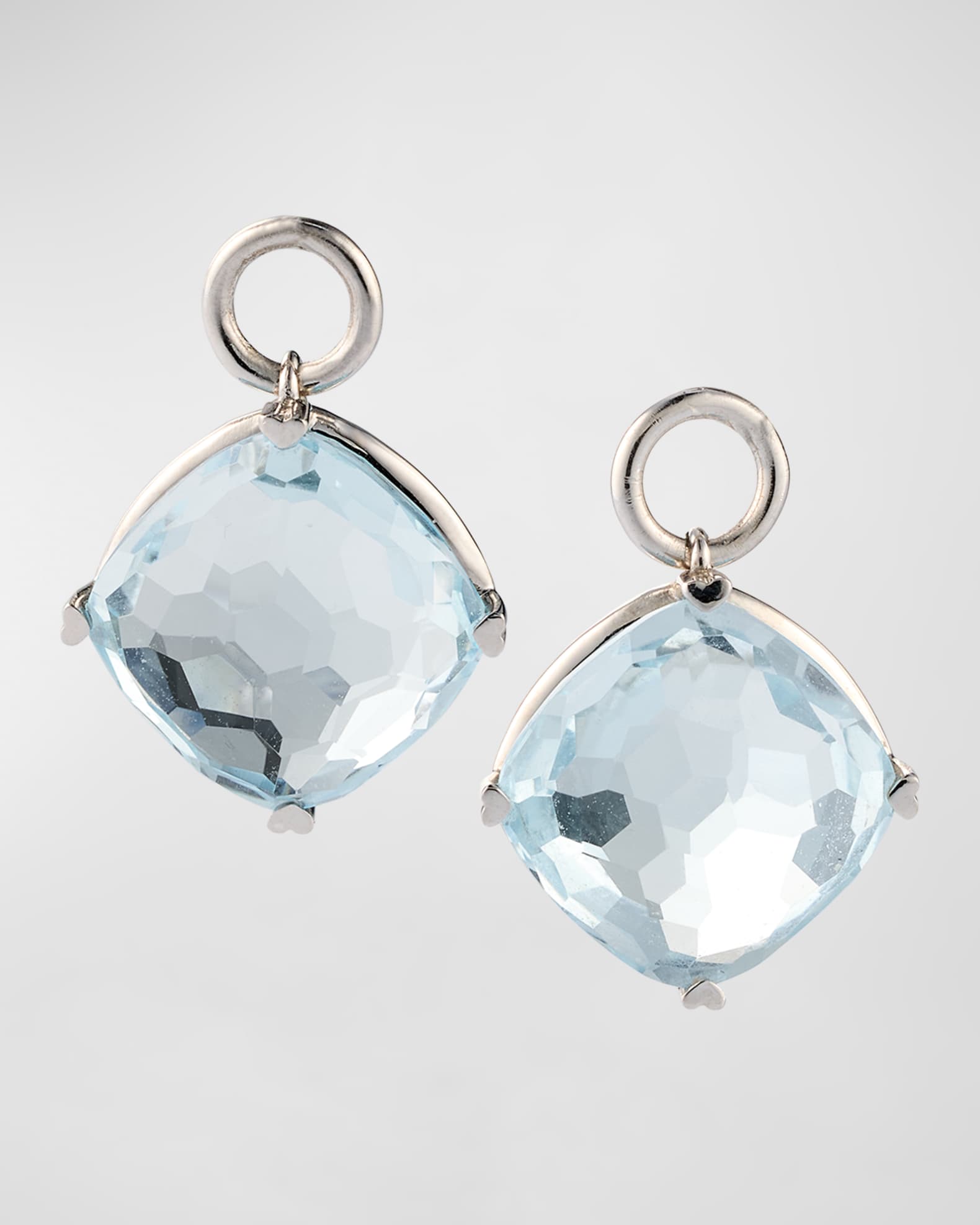Lisa Nik Rocks 18K White Gold Blue Topaz Earring Charms | Neiman Marcus