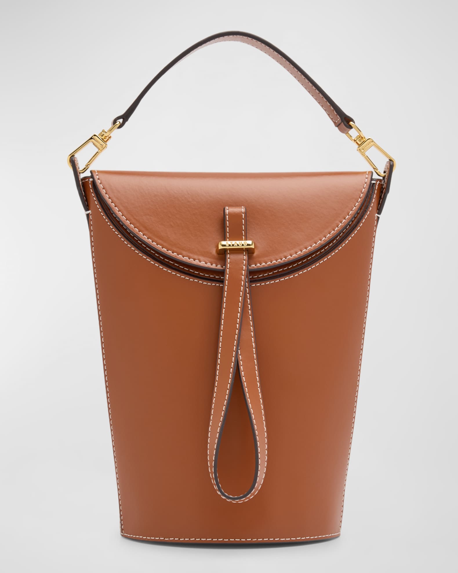 STAUD Phoebe Convertible Leather Bucket Bag | Neiman Marcus