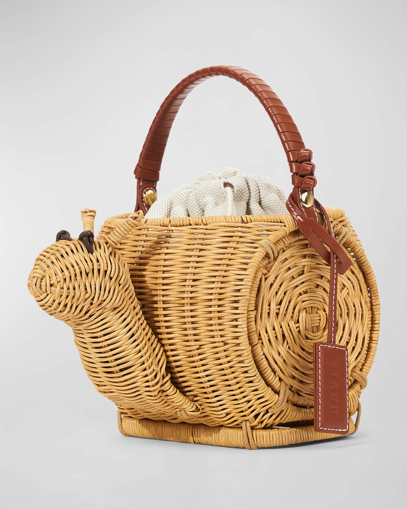 STAUD Escargot Wicket Basket Top-Handle Bag | Neiman Marcus