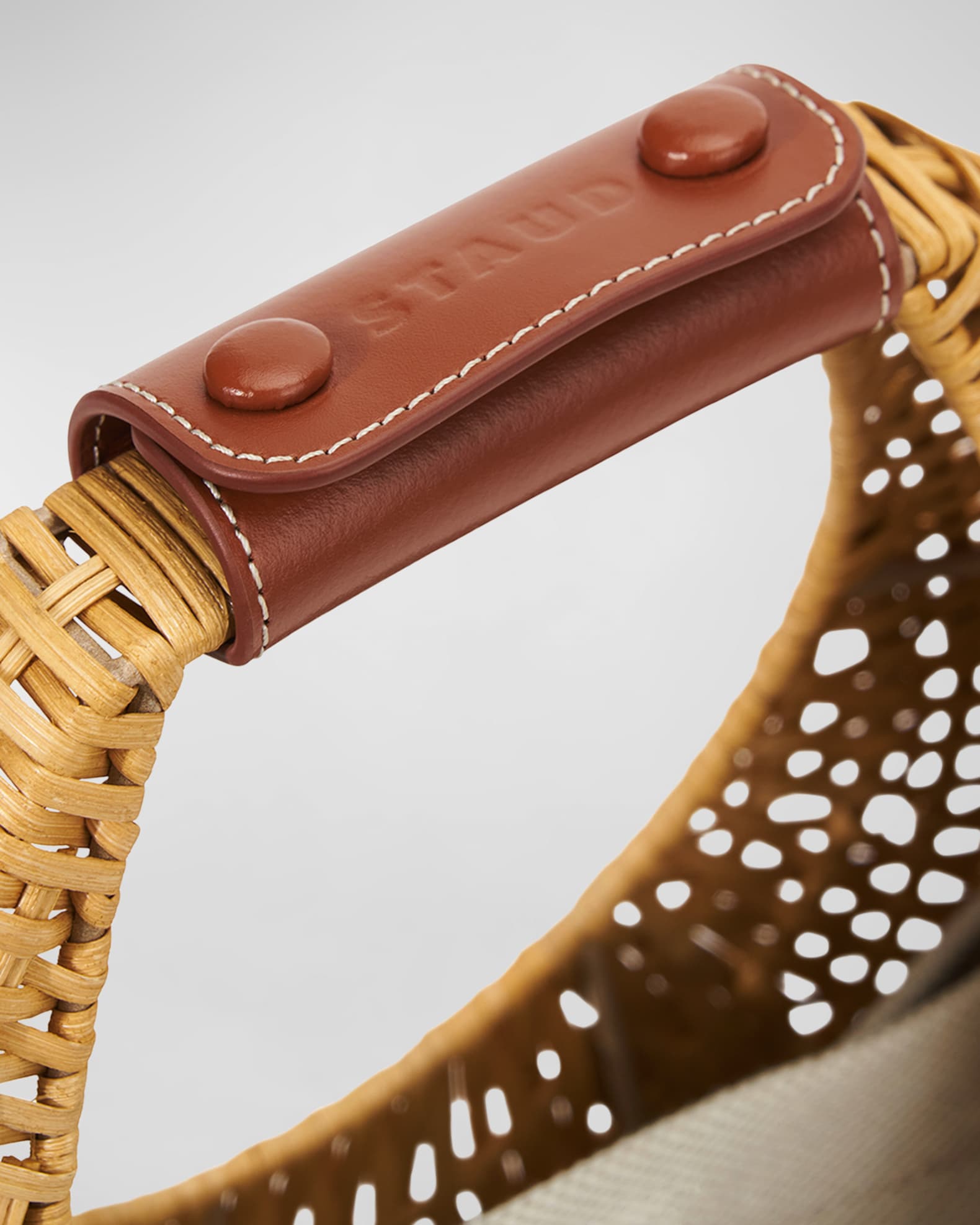 STAUD Moon Mini Wicker Top-Handle Bag | Neiman Marcus