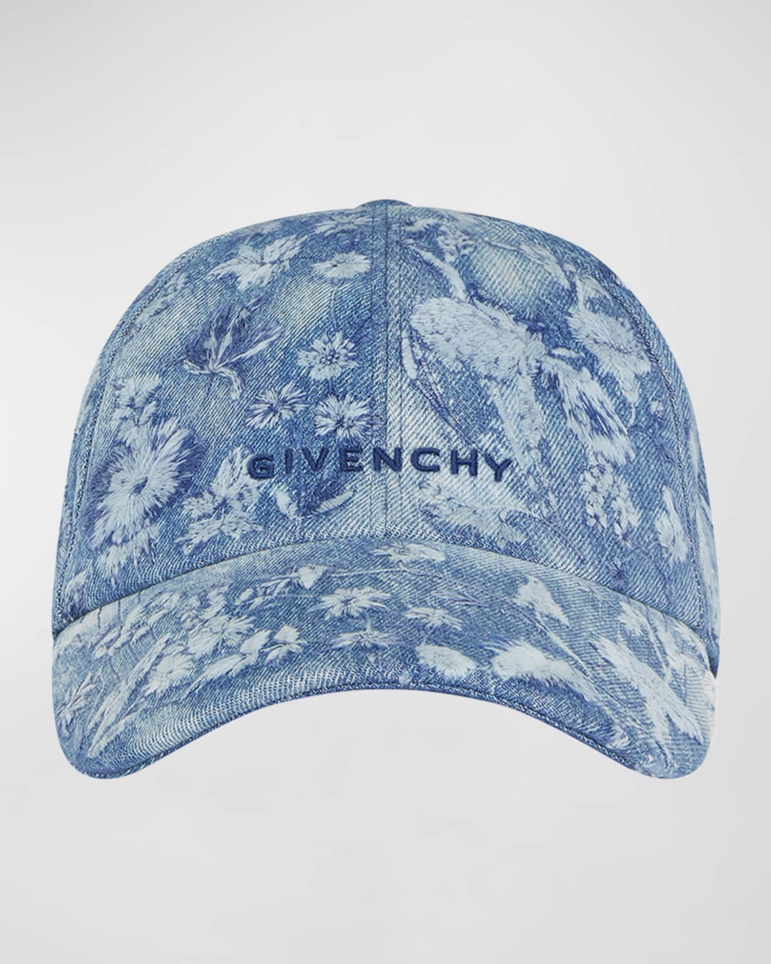 Givenchy Embroidered Floral Denim Baseball Hat | Neiman Marcus