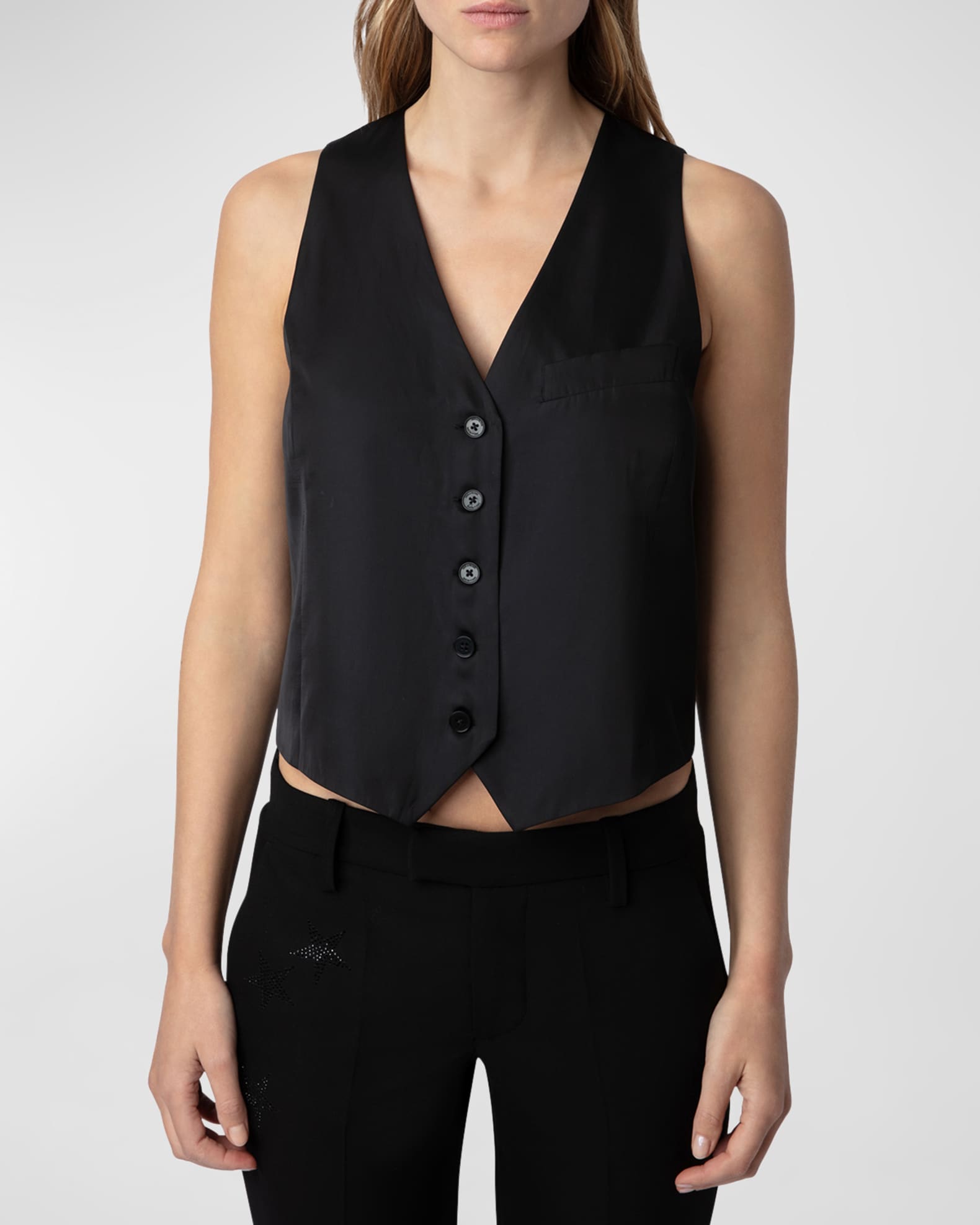 Zadig & Voltaire Emaux Satin Vest | Neiman Marcus