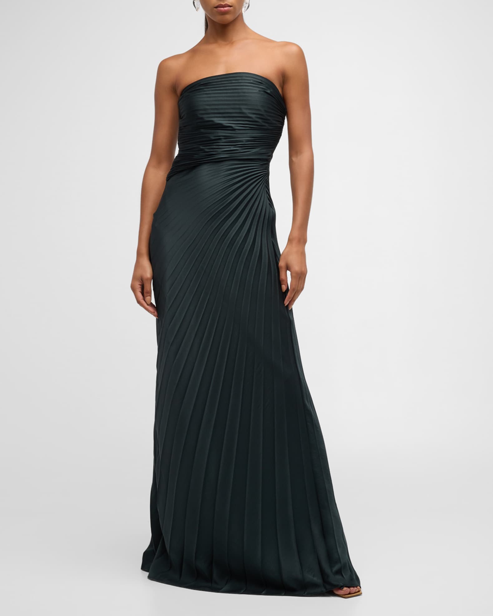 Bianca Pleated Strapless Gown | Neiman Marcus