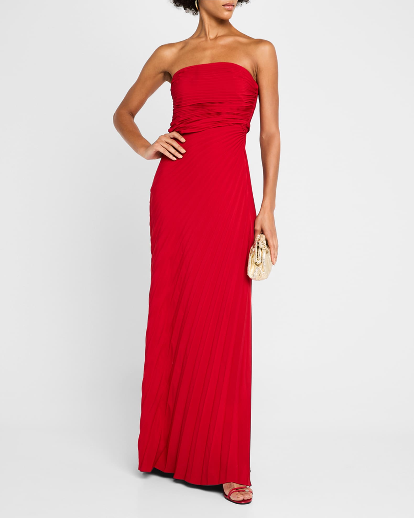 Bianca Pleated Strapless Gown | Neiman Marcus