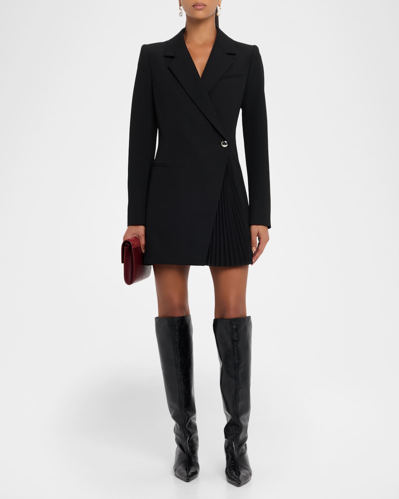 A.L.C. Callen Pleated Blazer Mini Dress | Neiman Marcus