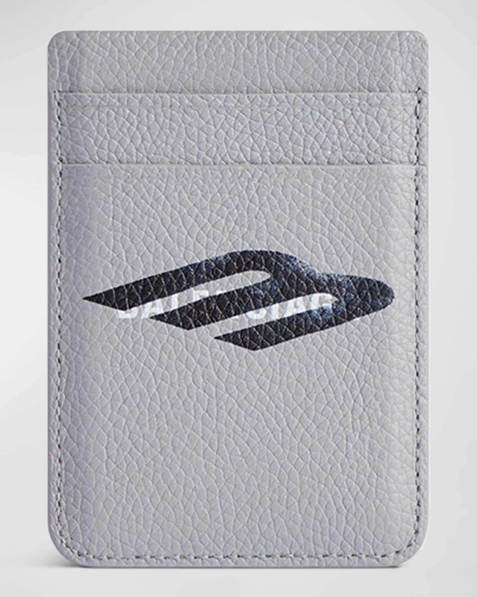 Balenciaga Men's Cash Magnet Grained Leather Card Holder | Neiman Marcus