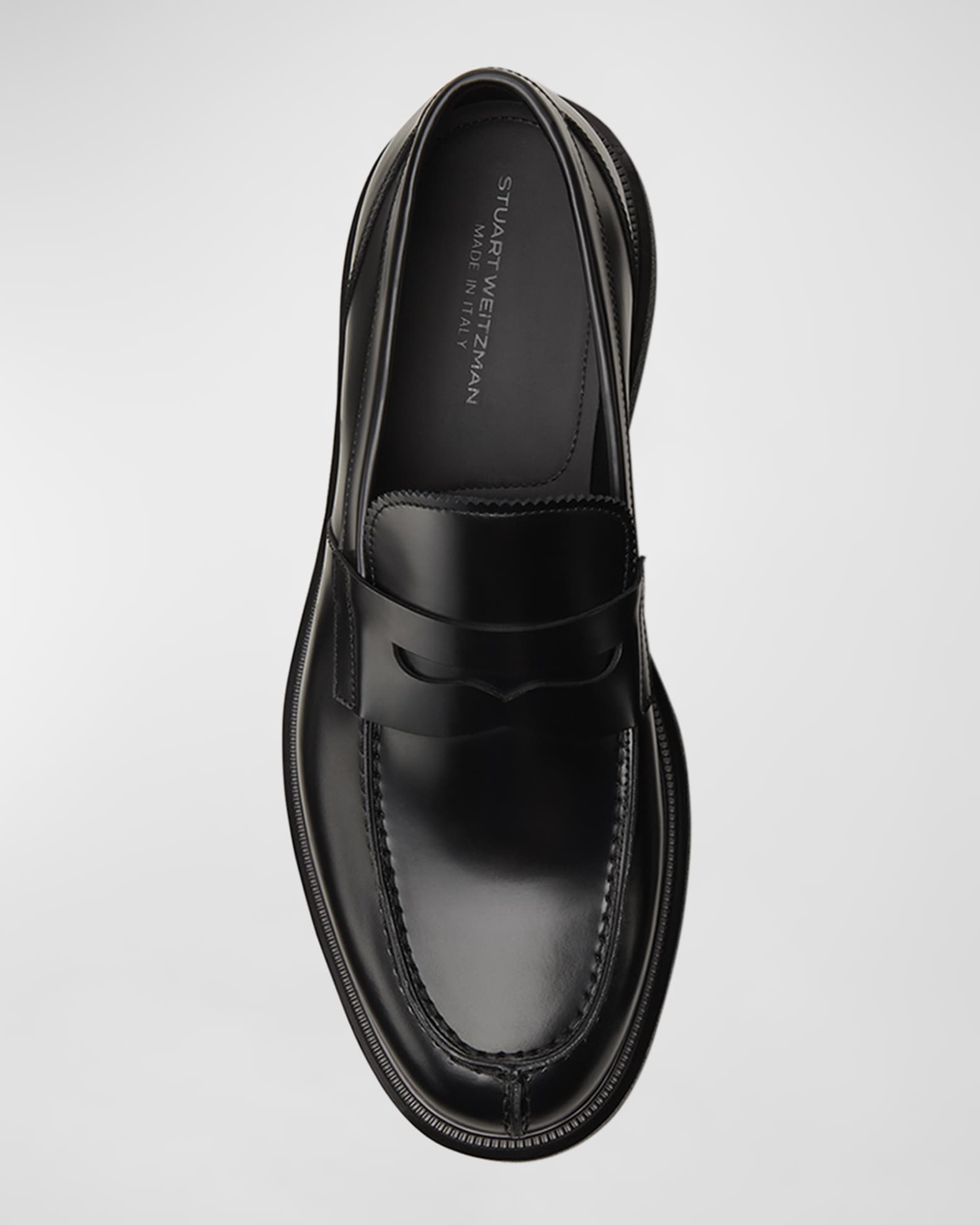 Stuart Weitzman Men's Alvin Leather Penny Loafers | Neiman Marcus