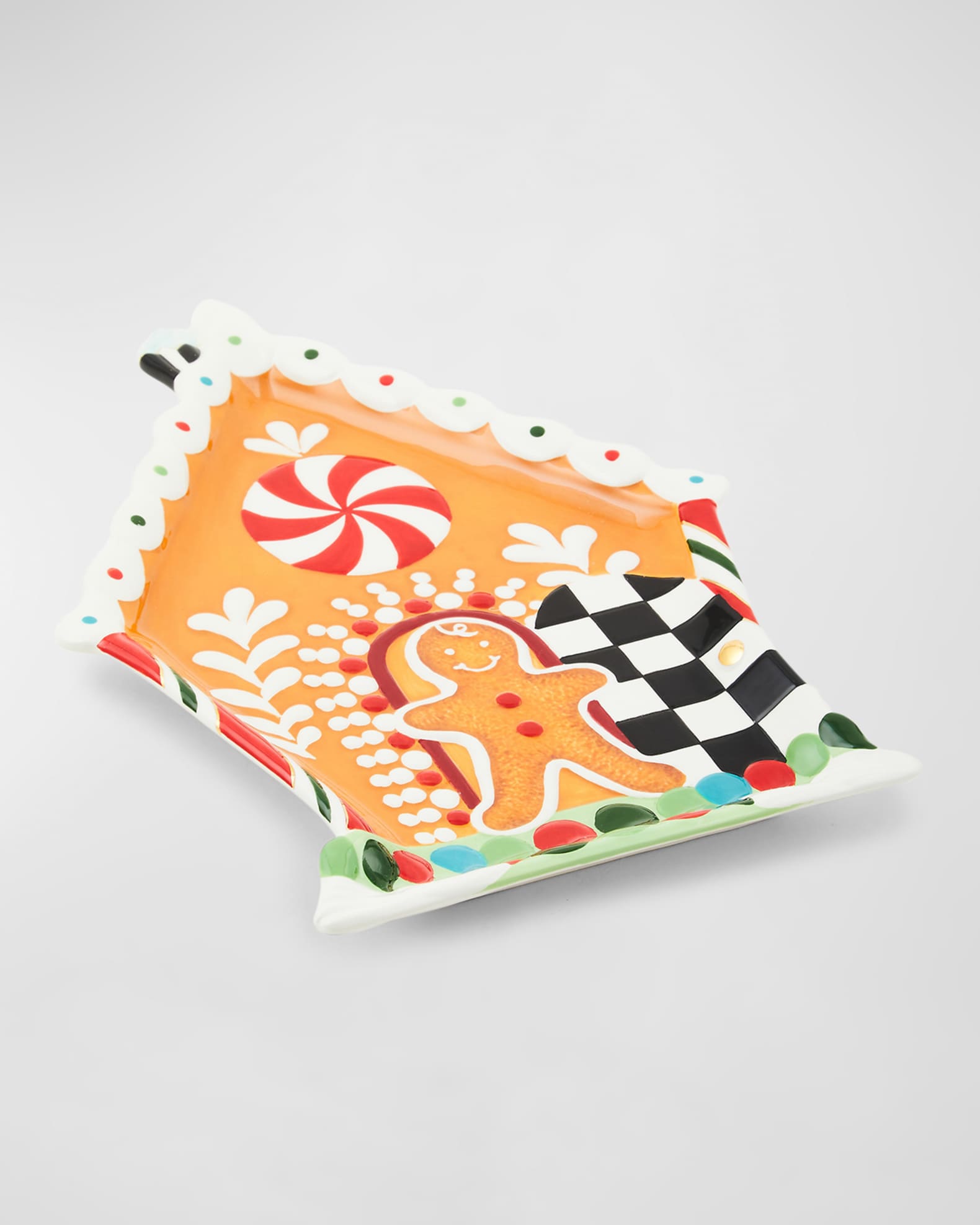 MacKenzie-Childs Bake Shop Gingerbread House Cookie Plate | Neiman Marcus