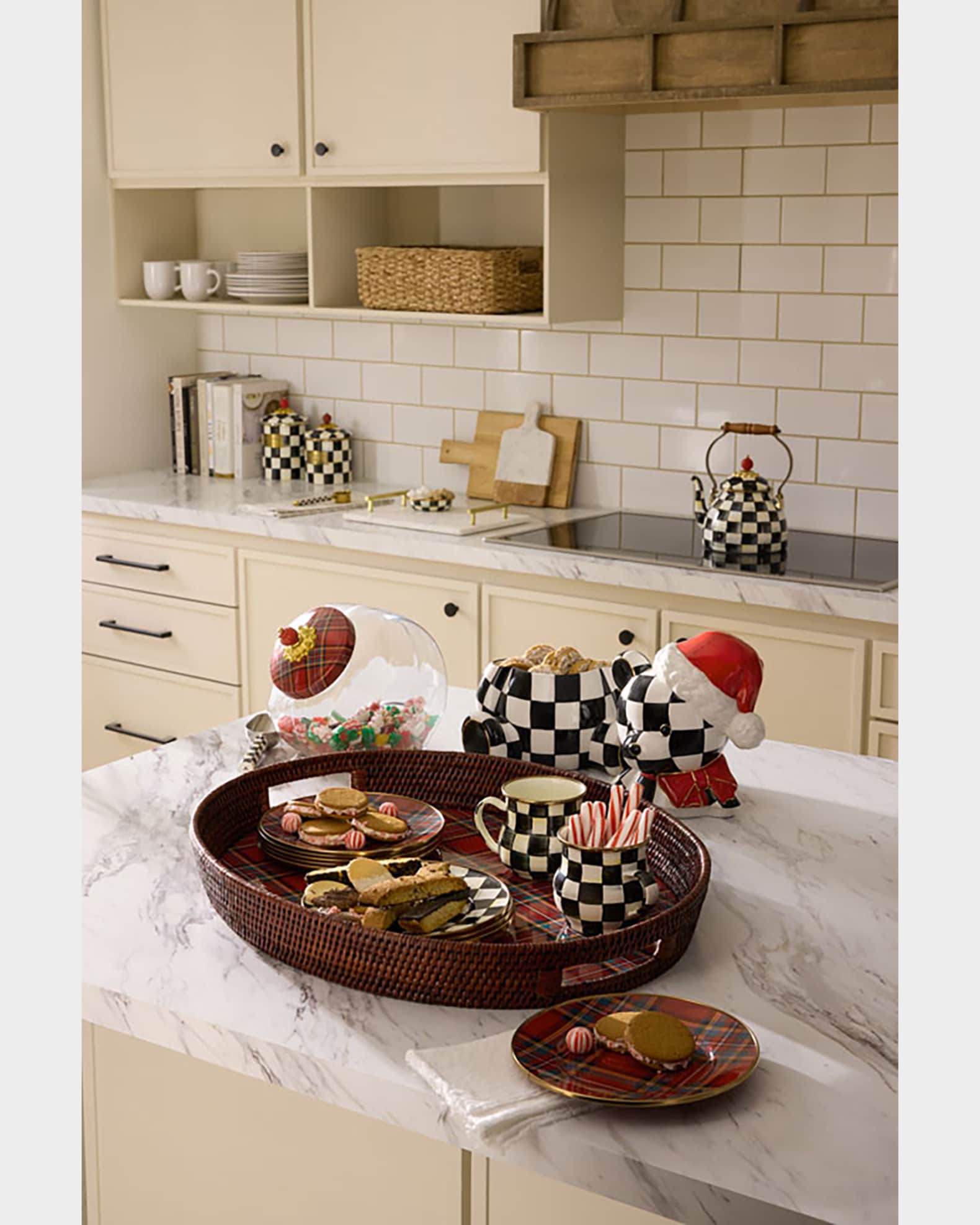 MacKenzie-Childs Cookie Jar with Red Tartan Lid | Neiman Marcus