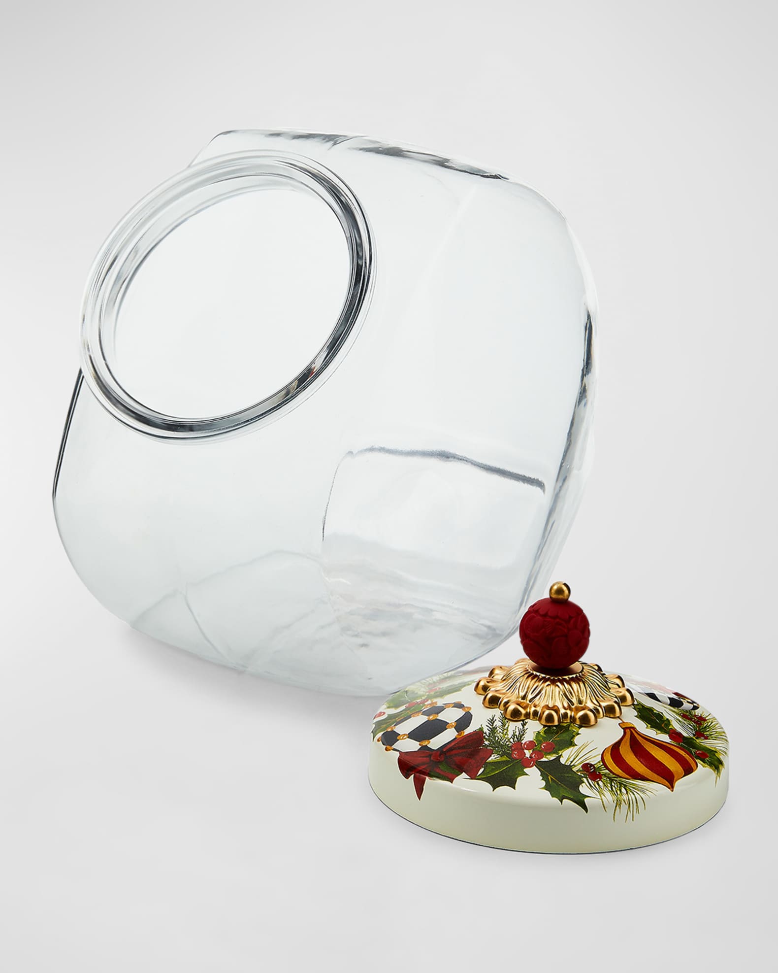 MacKenzie-Childs Cookie Jar with Deck the Halls Lid | Neiman Marcus