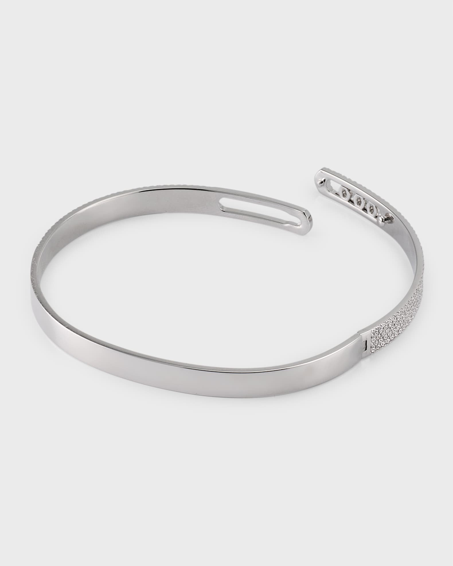 Messika Move Noa 18K White Gold Full Diamond Pave Bracelet | Neiman Marcus