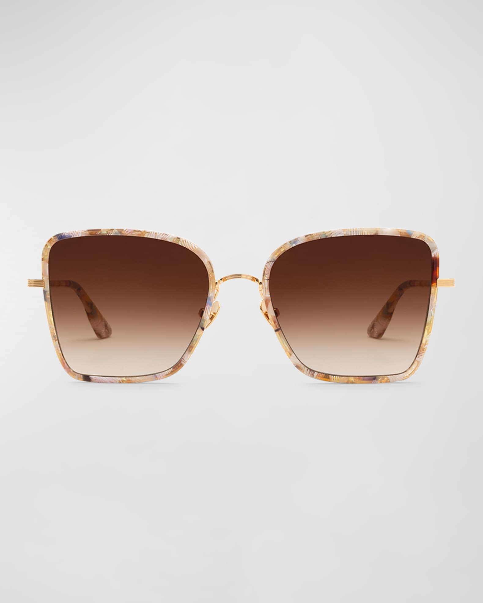 KREWE Jolene Brown Mixed-Media Butterfly Sunglasses | Neiman Marcus