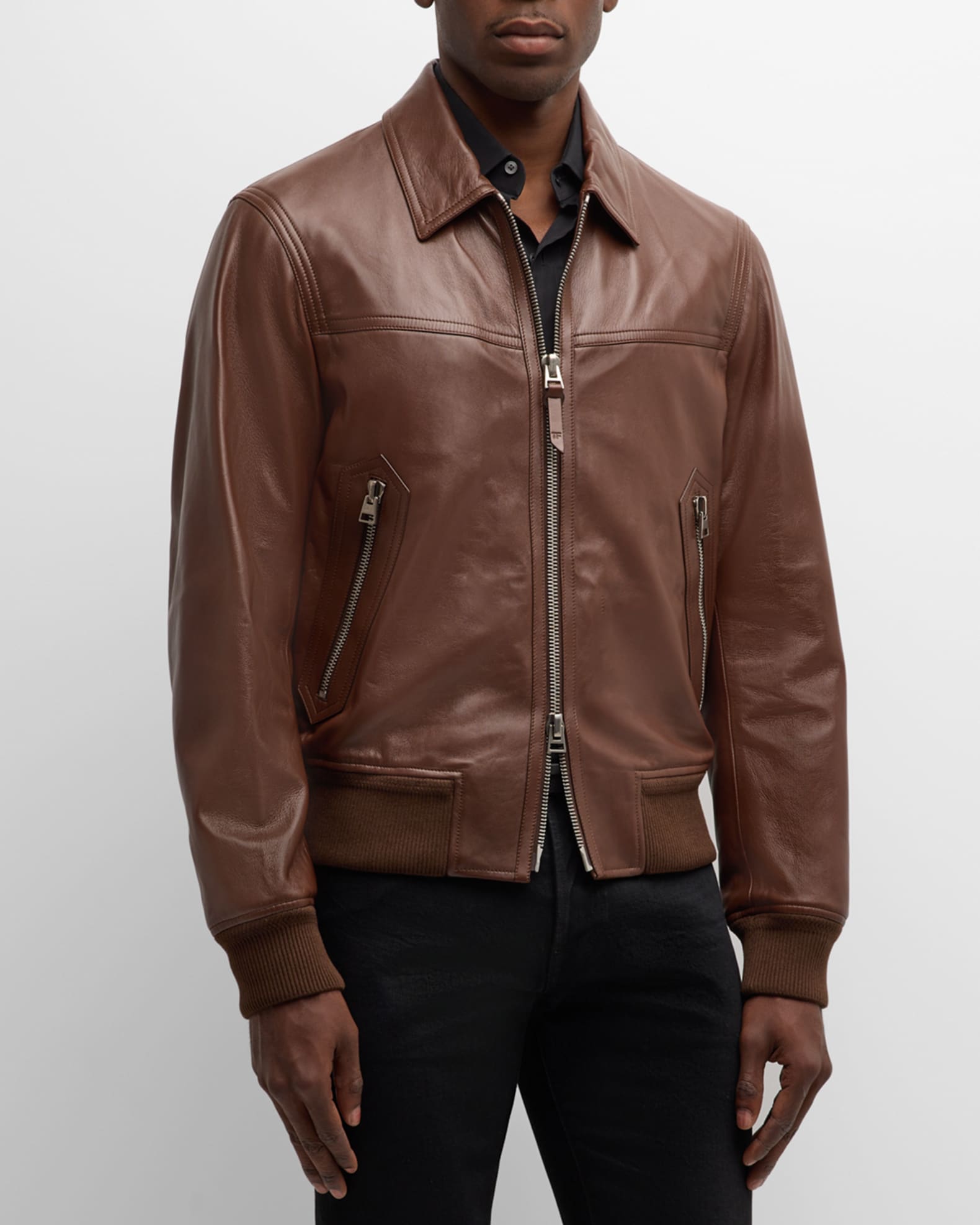 TOM FORD Men's Napa Leather Jacket | Neiman Marcus