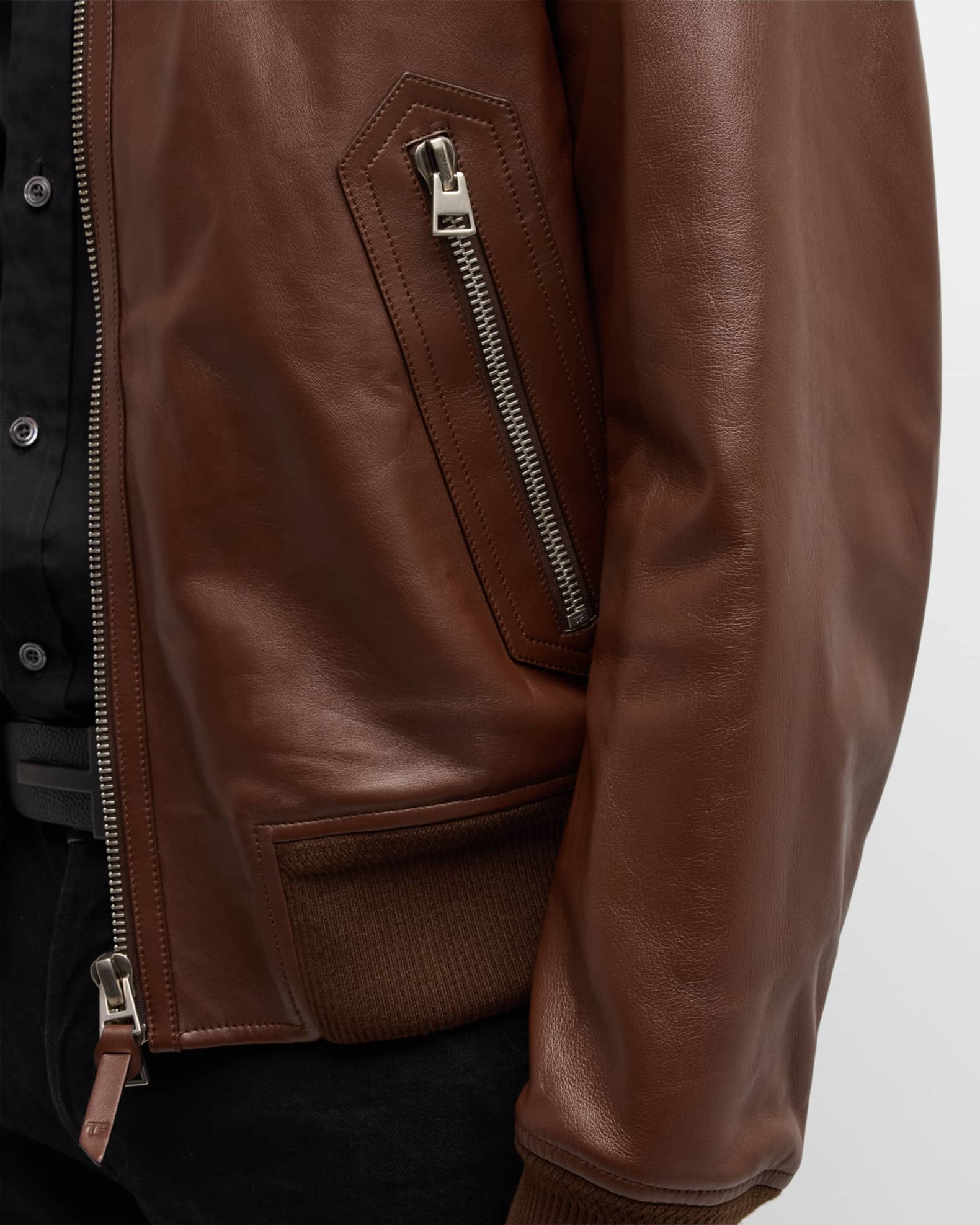 TOM FORD Men's Napa Leather Jacket | Neiman Marcus