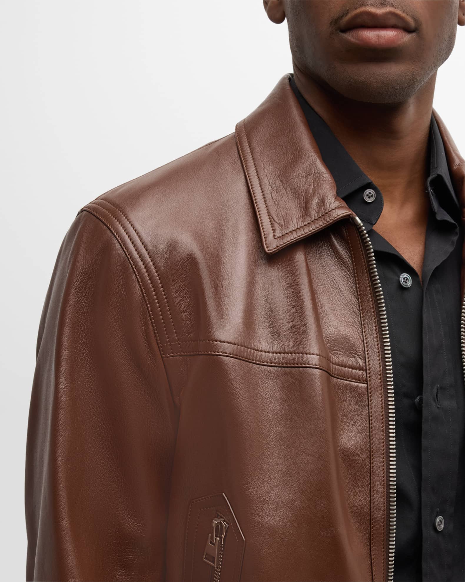 TOM FORD Men's Napa Leather Jacket | Neiman Marcus