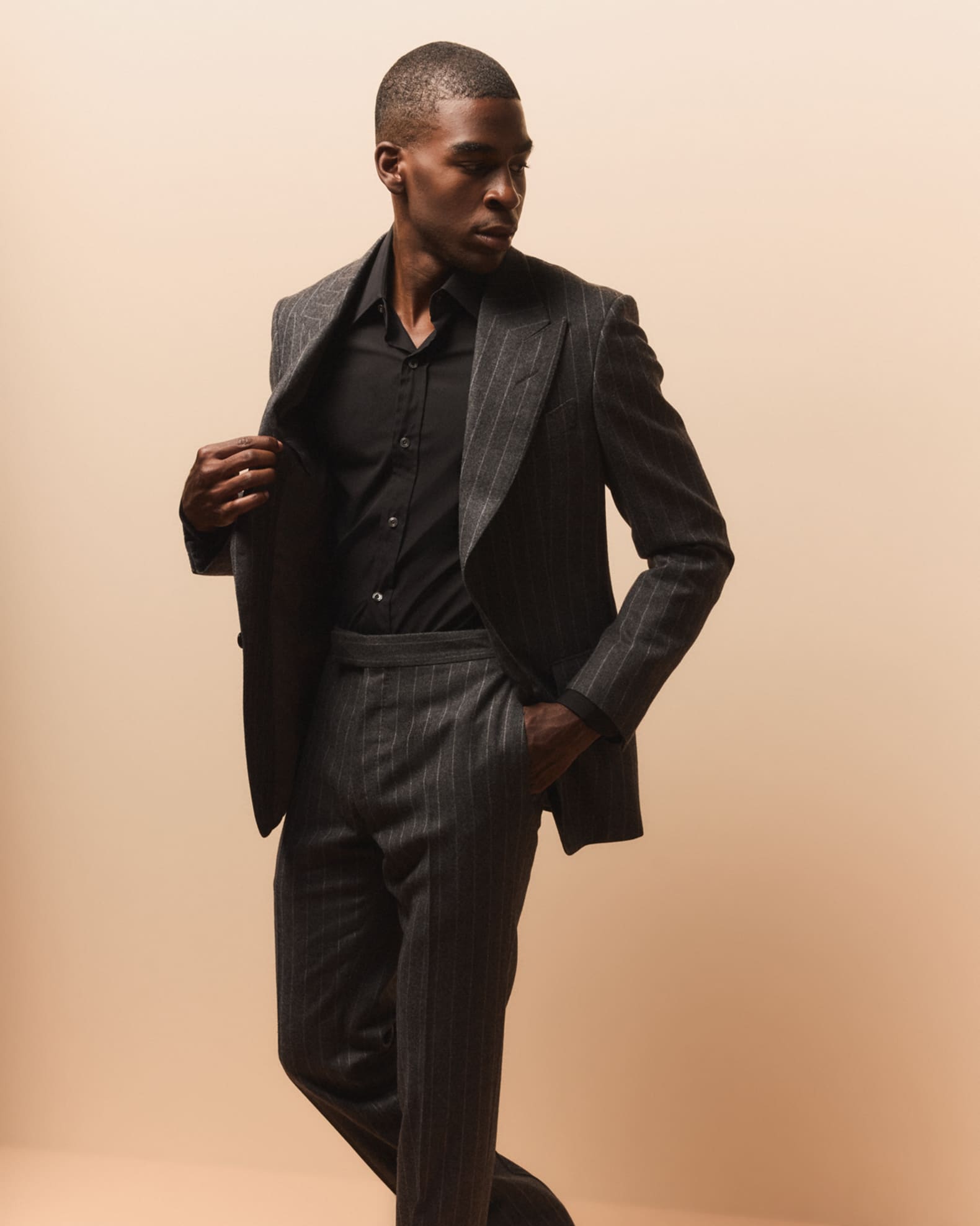 TOM FORD Men's Shelton Flannel Chalk Stripe Suit | Neiman Marcus