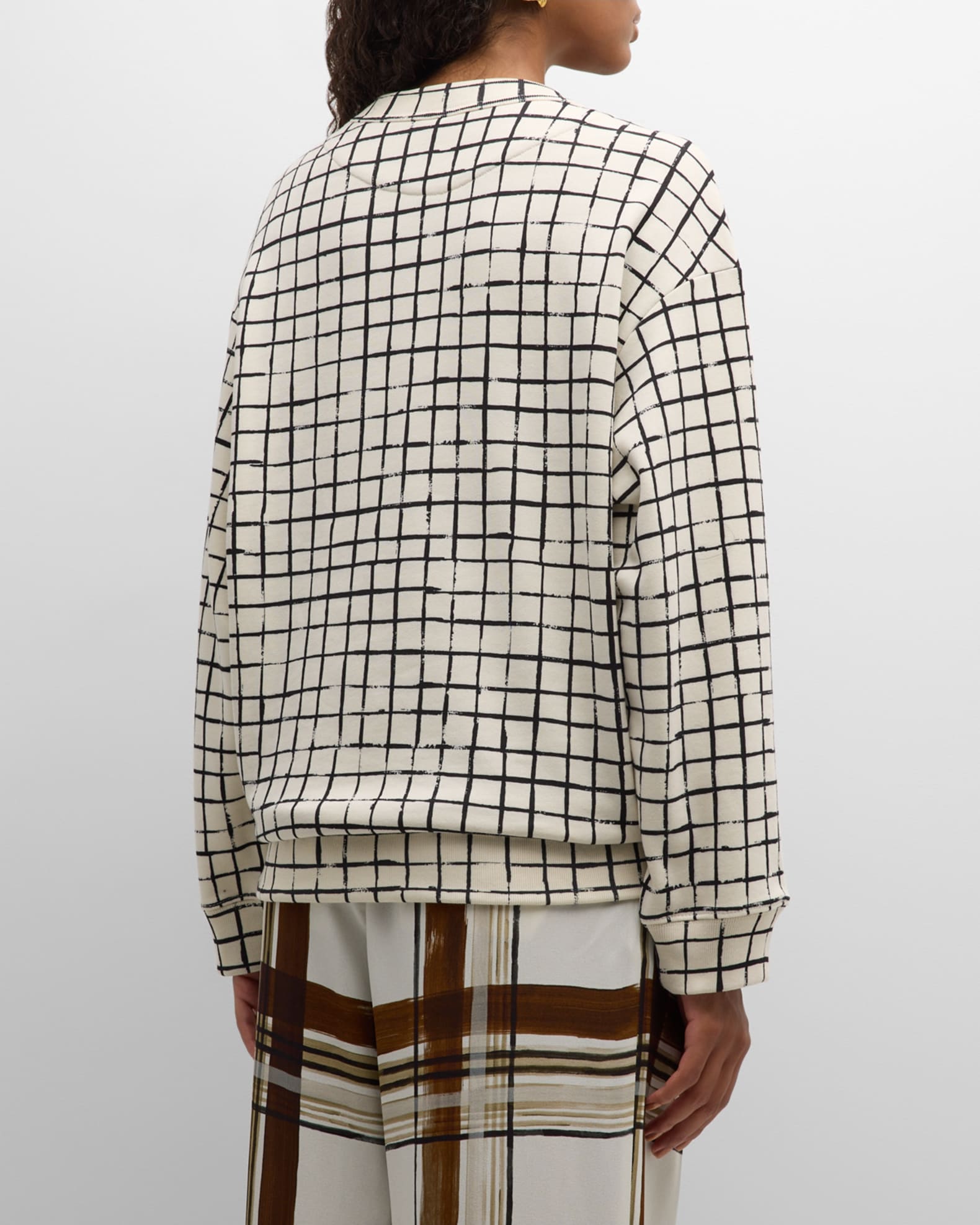 Dries Van Noten Hatties Windowpane Sweater | Neiman Marcus
