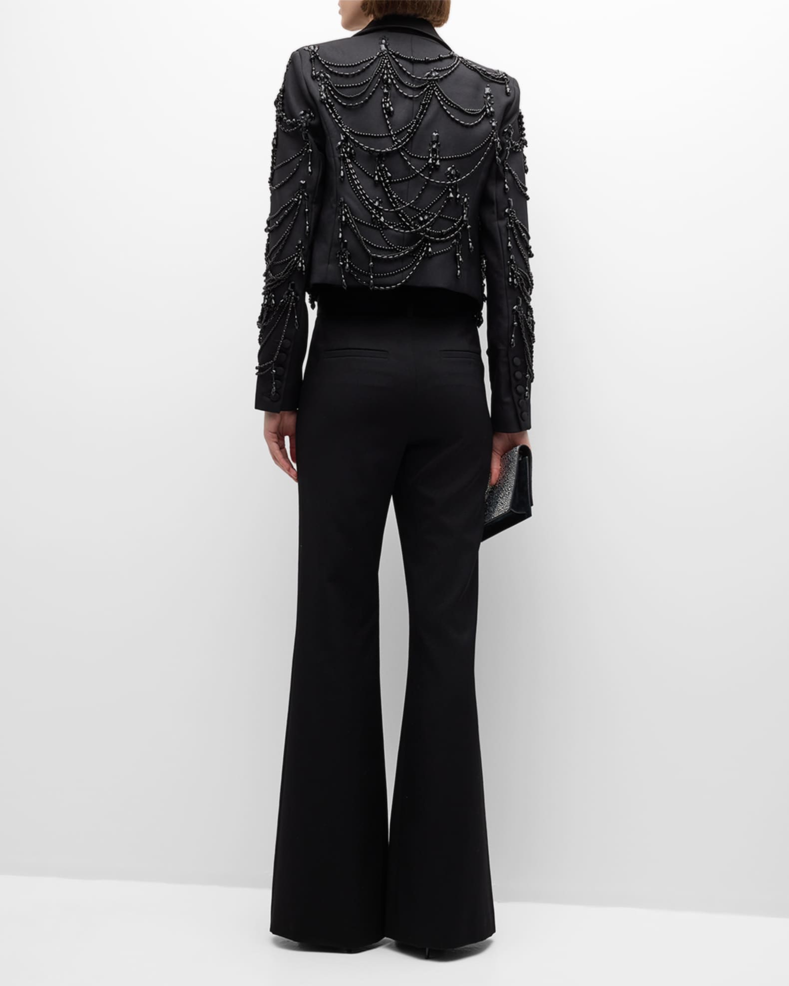 L'Agence Jen Beaded Cropped Blazer | Neiman Marcus