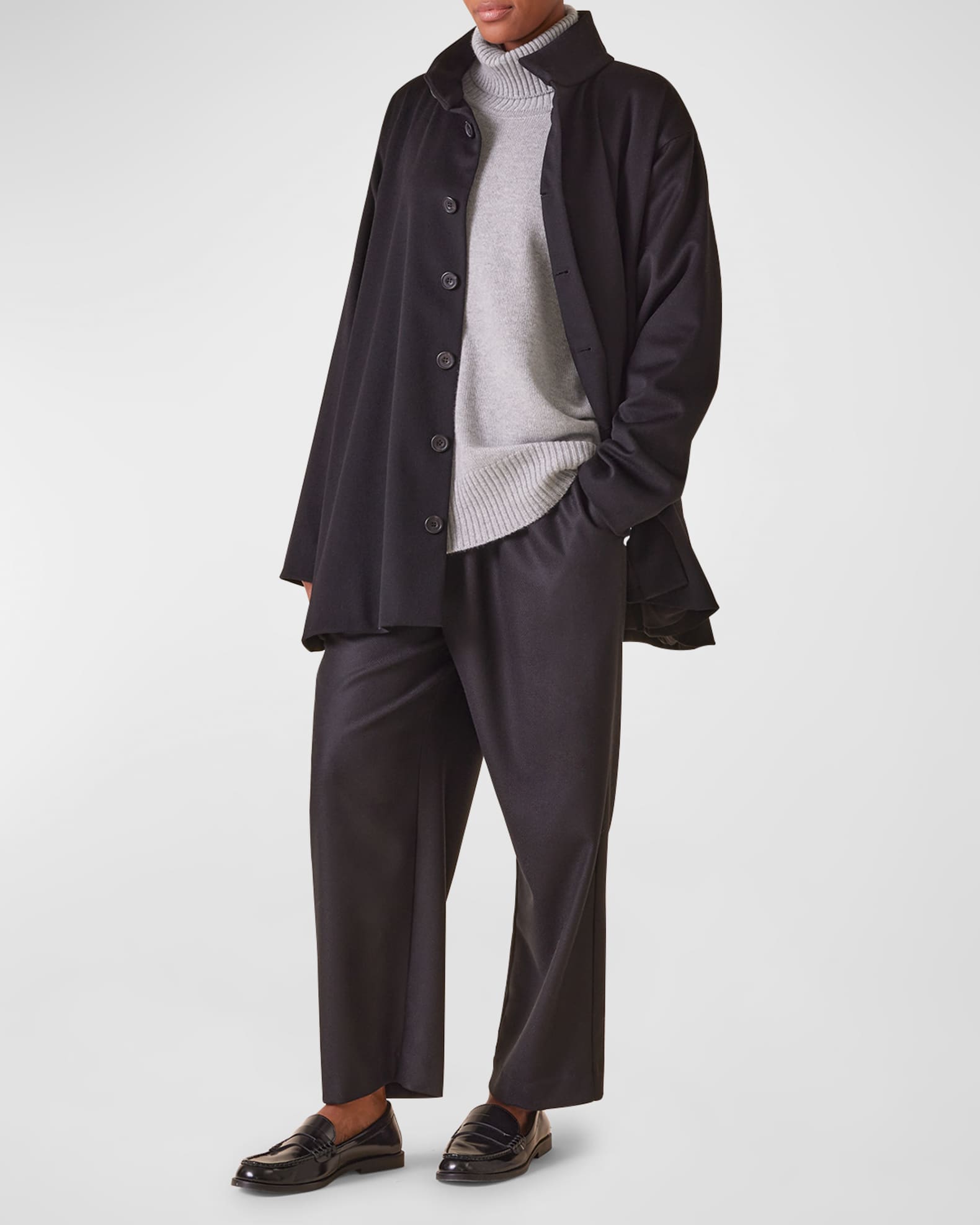 Eskandar Jacket Coat With Blanket Drape (Long Plus) | Neiman Marcus