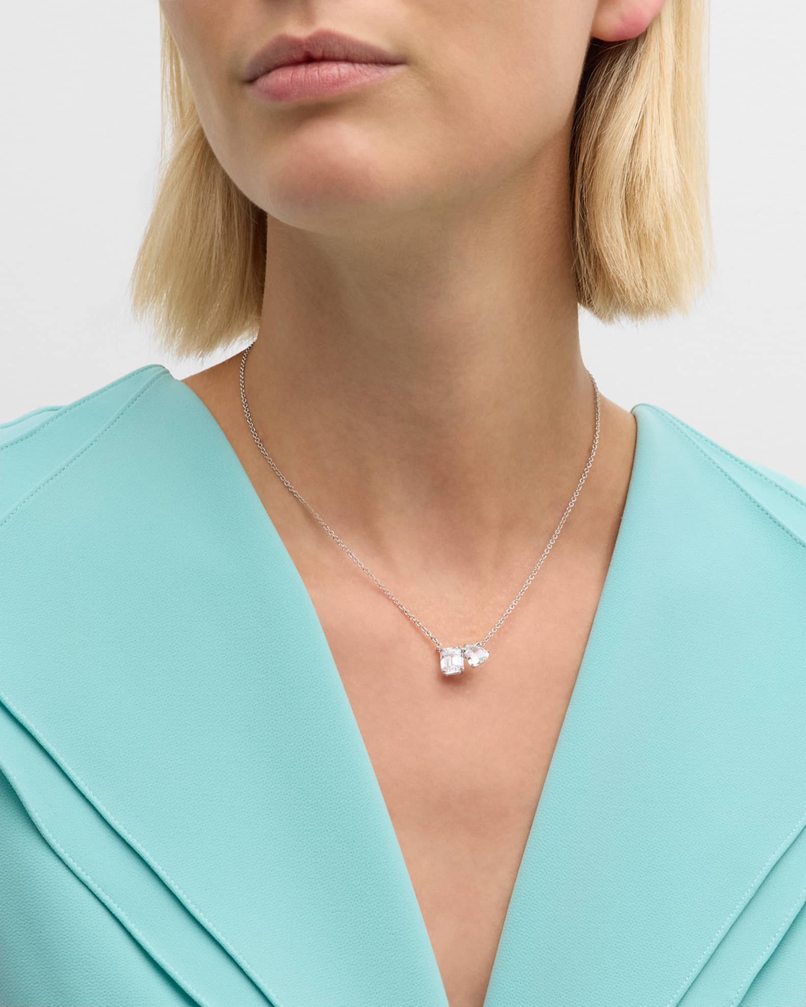 Fantasia by DeSerio Two Stone Cubic Zirconia Necklace | Neiman Marcus