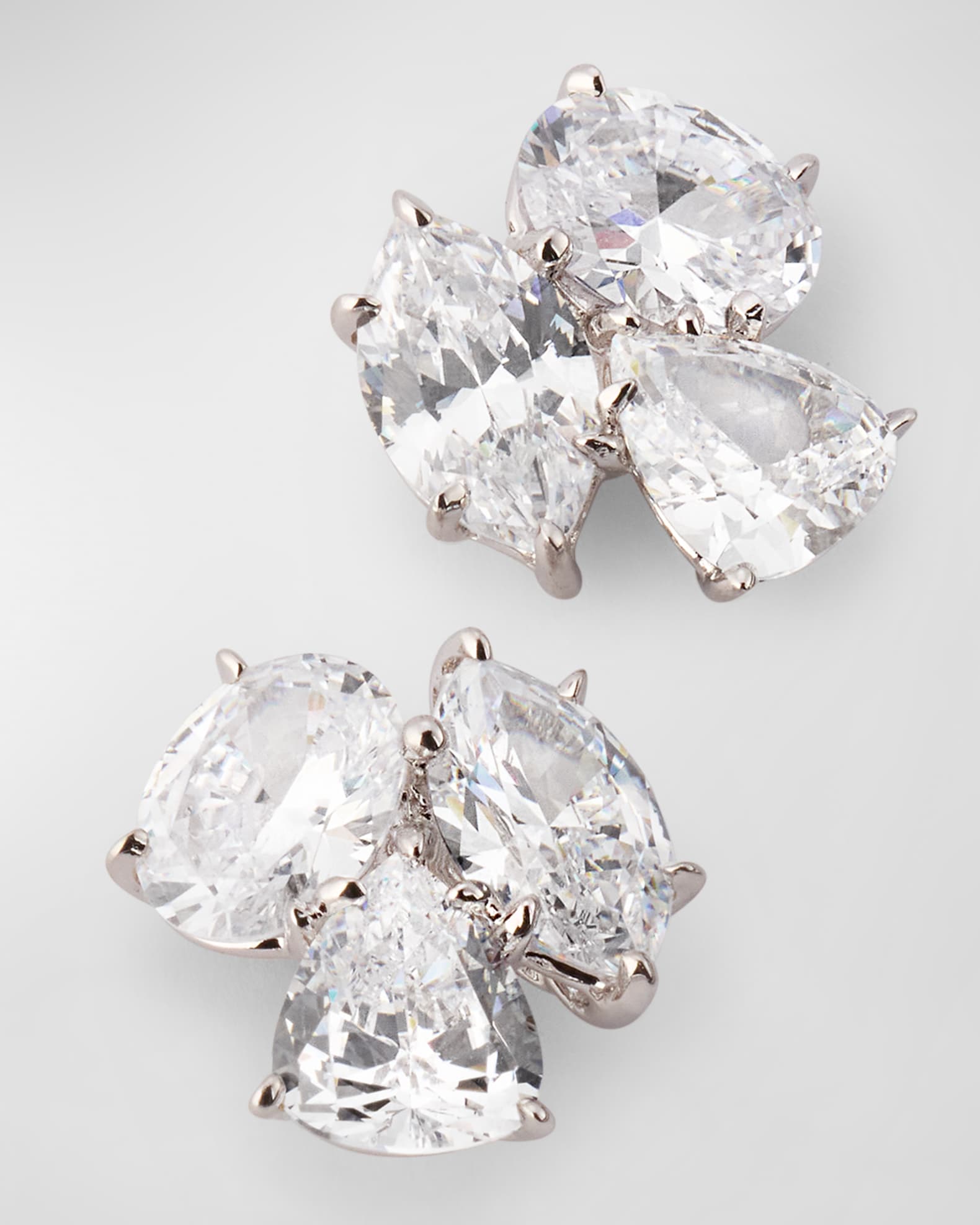 Fantasia by DeSerio 3-Stone Cluster Stud Earrings | Neiman Marcus
