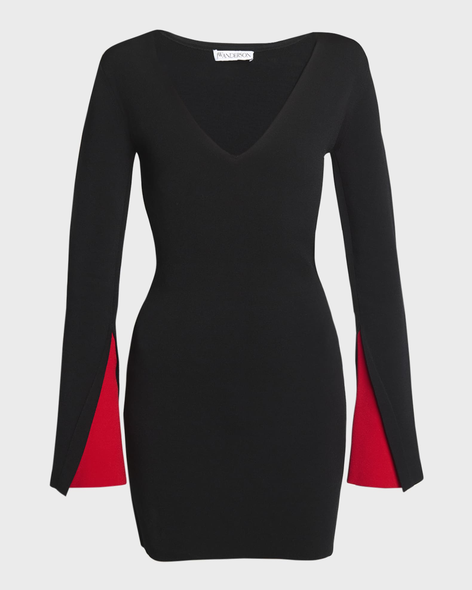JW Anderson Contrast Cuff Body-Con Mini Dress | Neiman Marcus