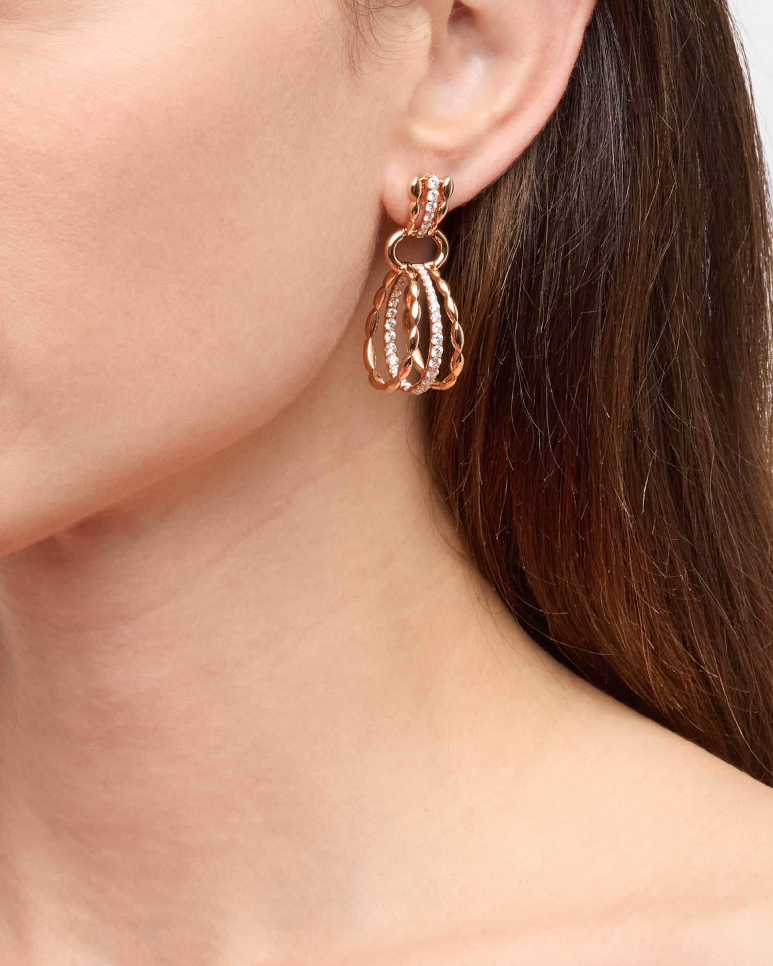 Etho Maria My Etho 18K Rose Gold Diamond Earrings | Neiman Marcus