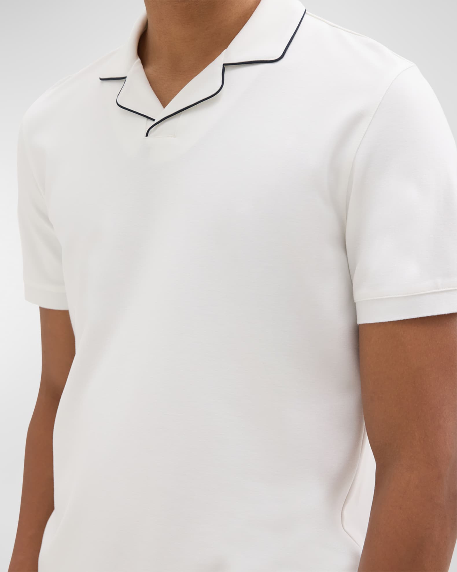 Theory Men's Piped-Collar Polo Shirt | Neiman Marcus