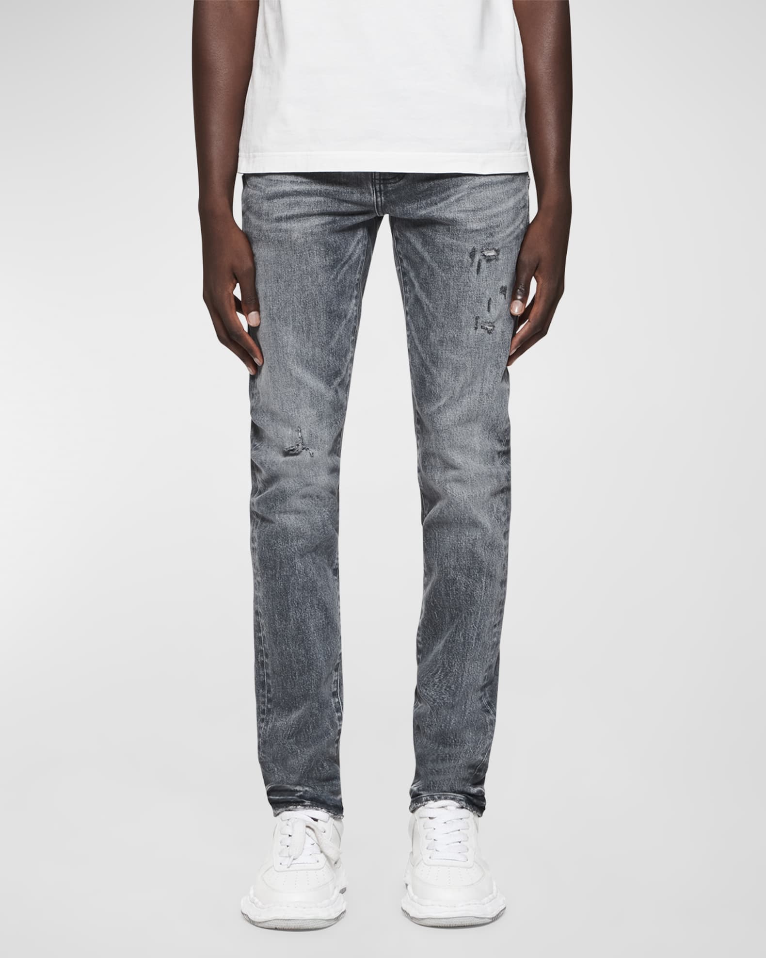 PURPLE Men's Vintage Distressed Jeans | Neiman Marcus