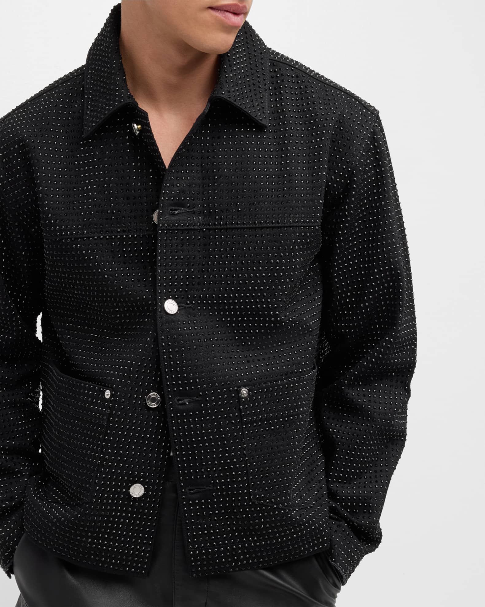 PURPLE Men's Crystal-Embellished Jacket | Neiman Marcus