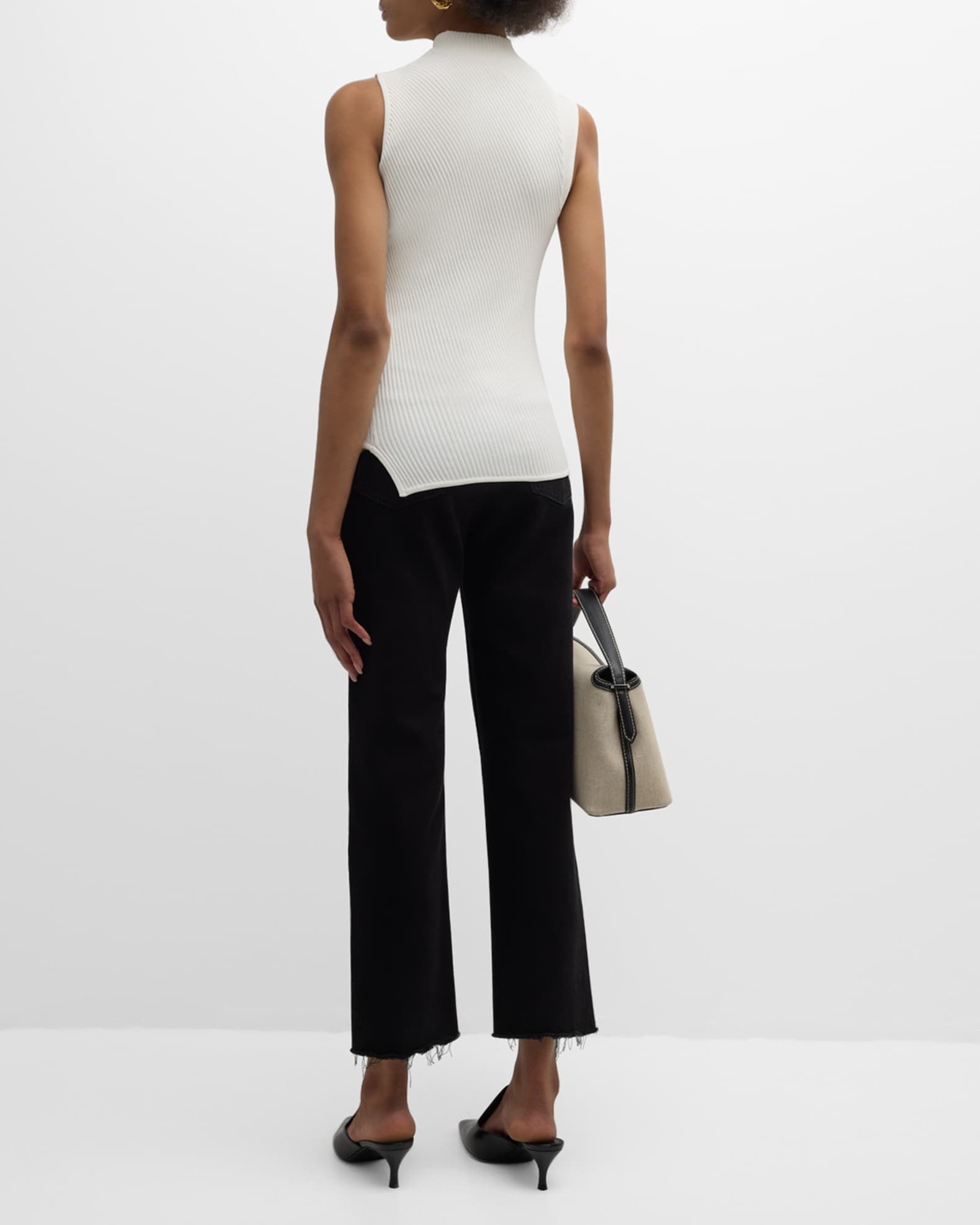 Toteme Asymmetric Ribbed Knit Top | Neiman Marcus