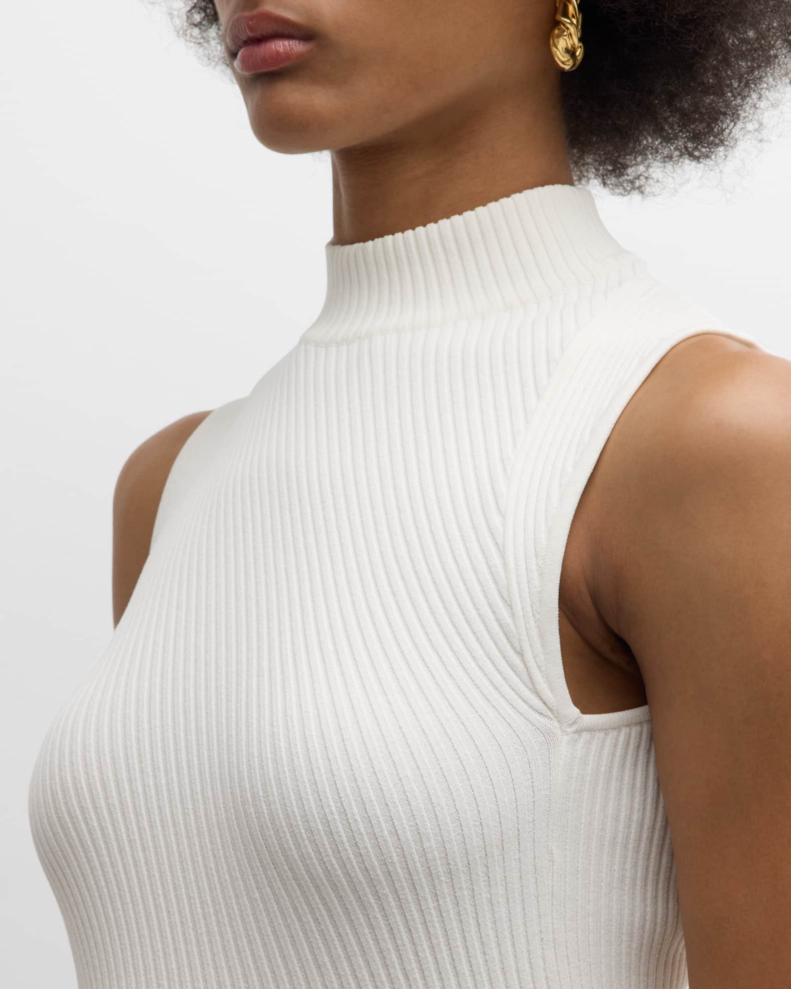 Toteme Asymmetric Ribbed Knit Top | Neiman Marcus