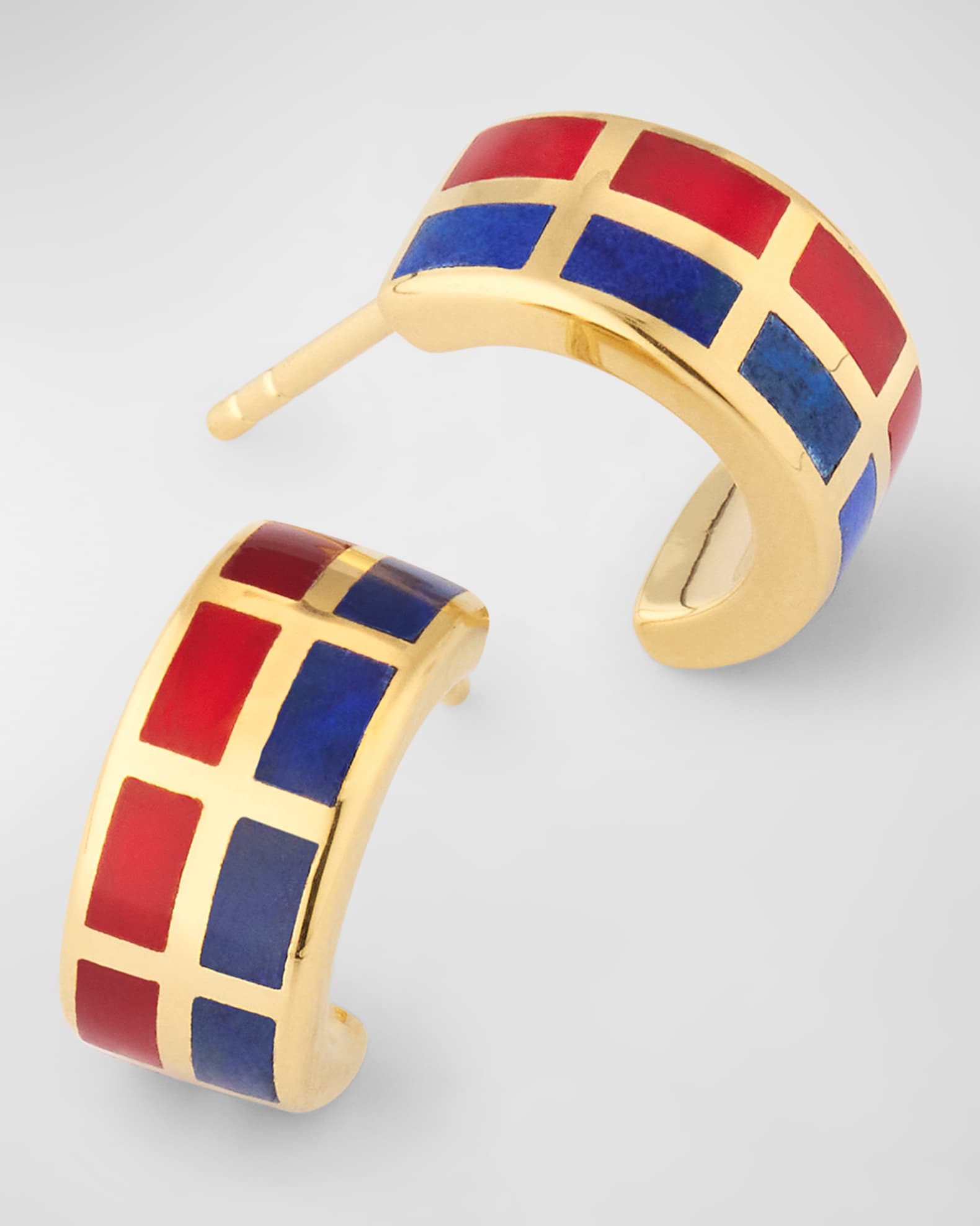 Jan Leslie Dash Rectangle Gemstone Huggie Earrings | Neiman Marcus