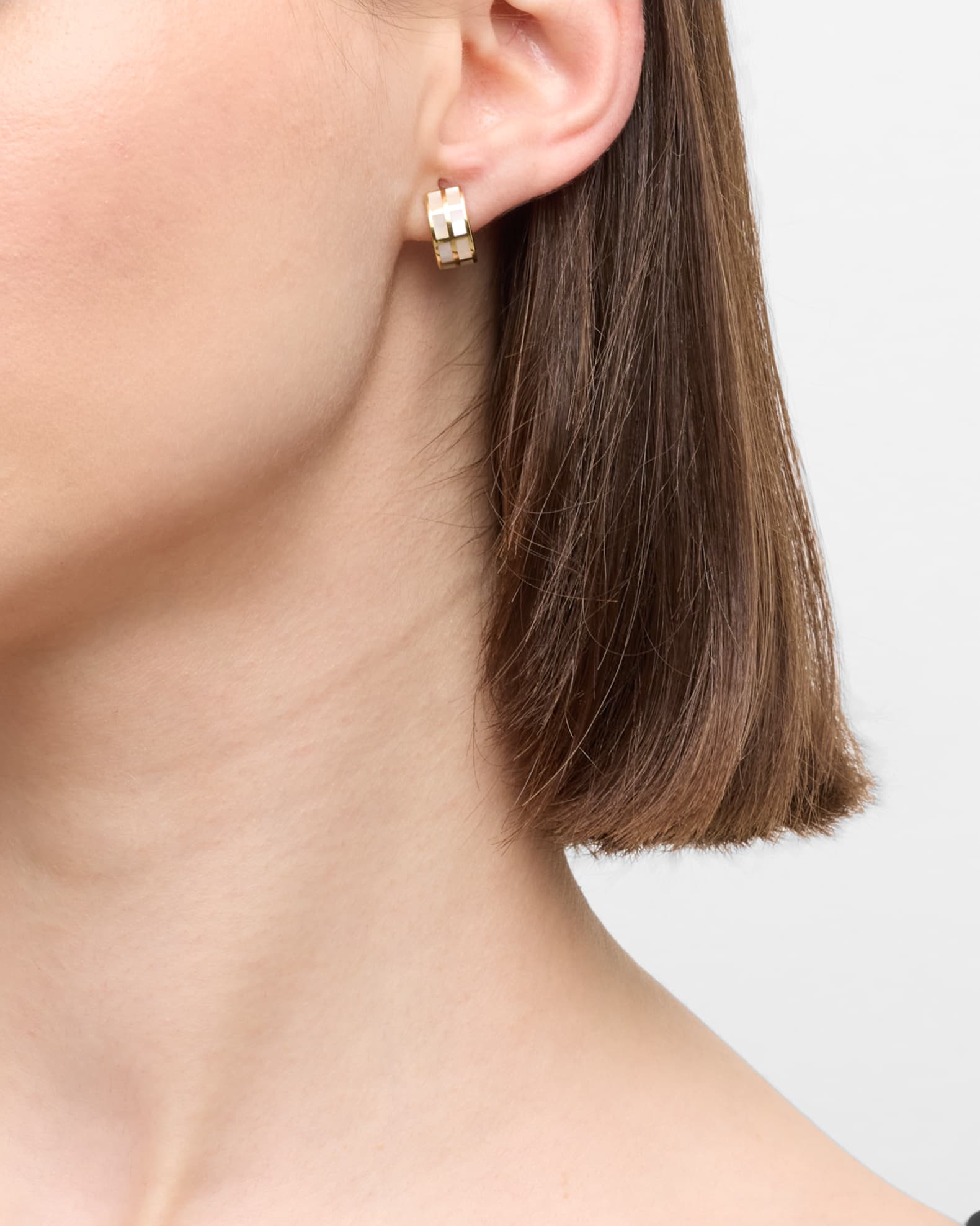 Jan Leslie Dash Rectangle Gemstone Huggie Earrings | Neiman Marcus