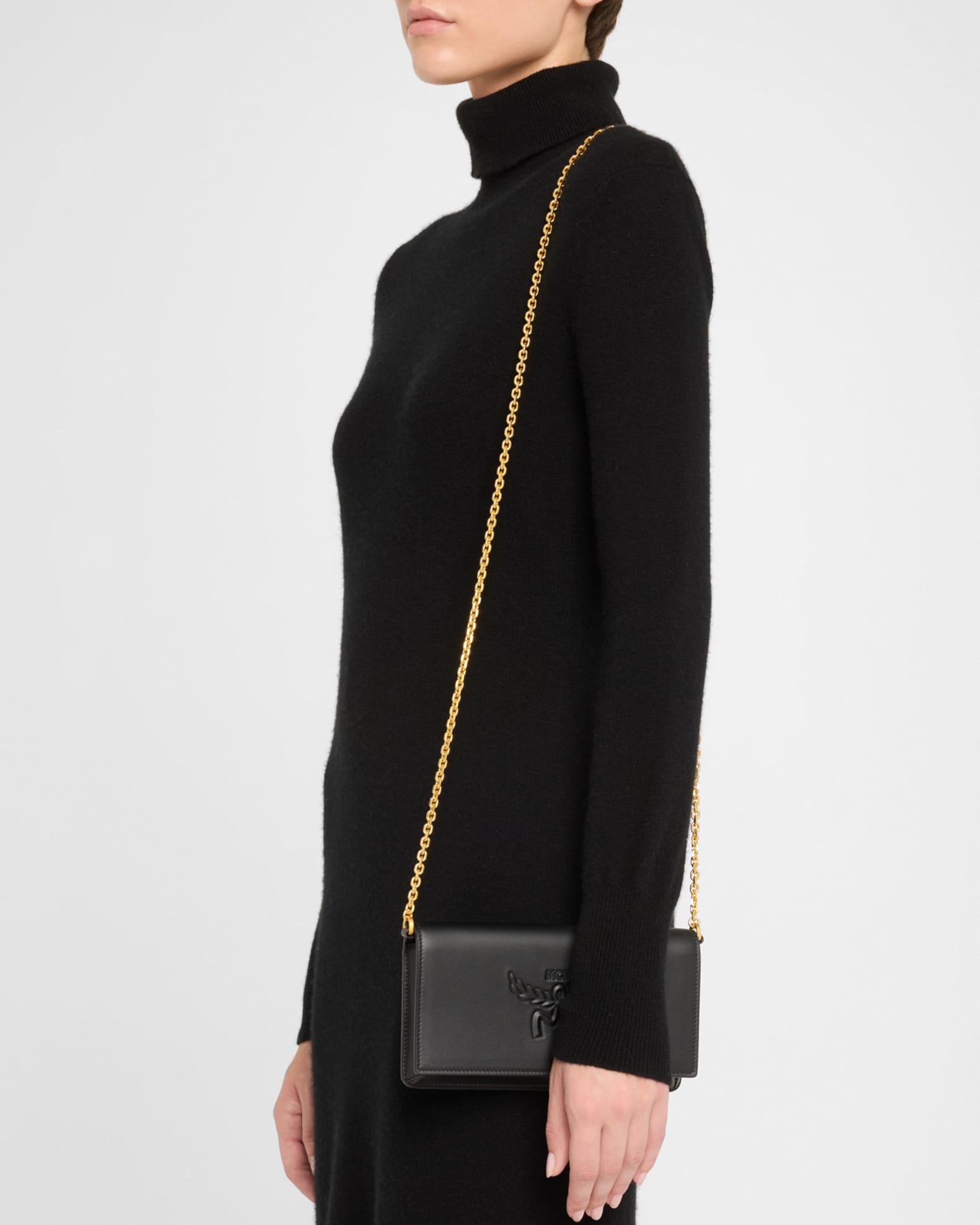 MCM Himmel Flap Leather Wallet on Chain | Neiman Marcus